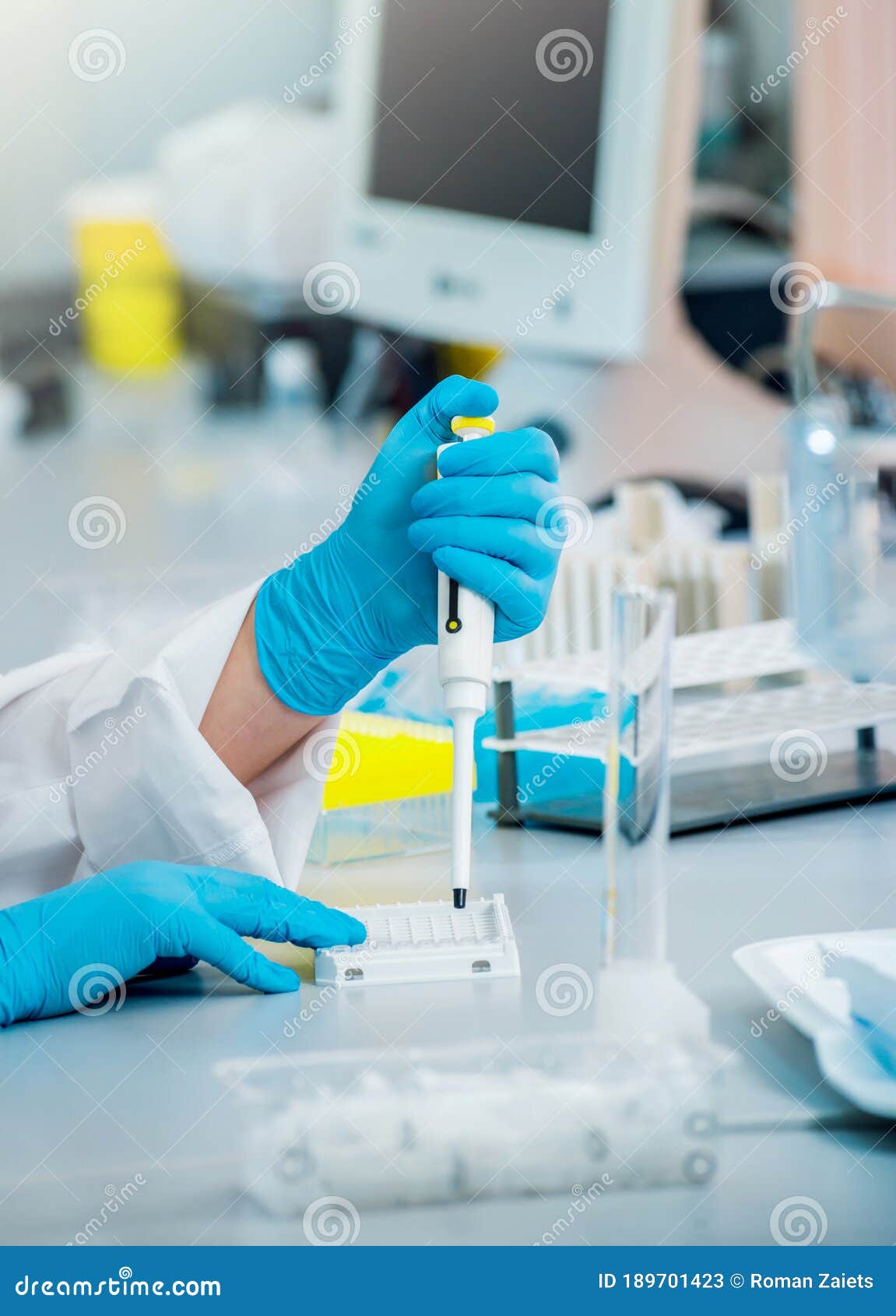 Medic Staff at Work in the Laboratory. Background. Stock Image - Image ...