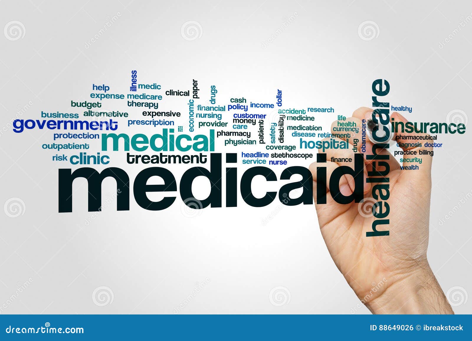 Medicaid word cloud stock photo. Image of illness, medicaid - 88649026