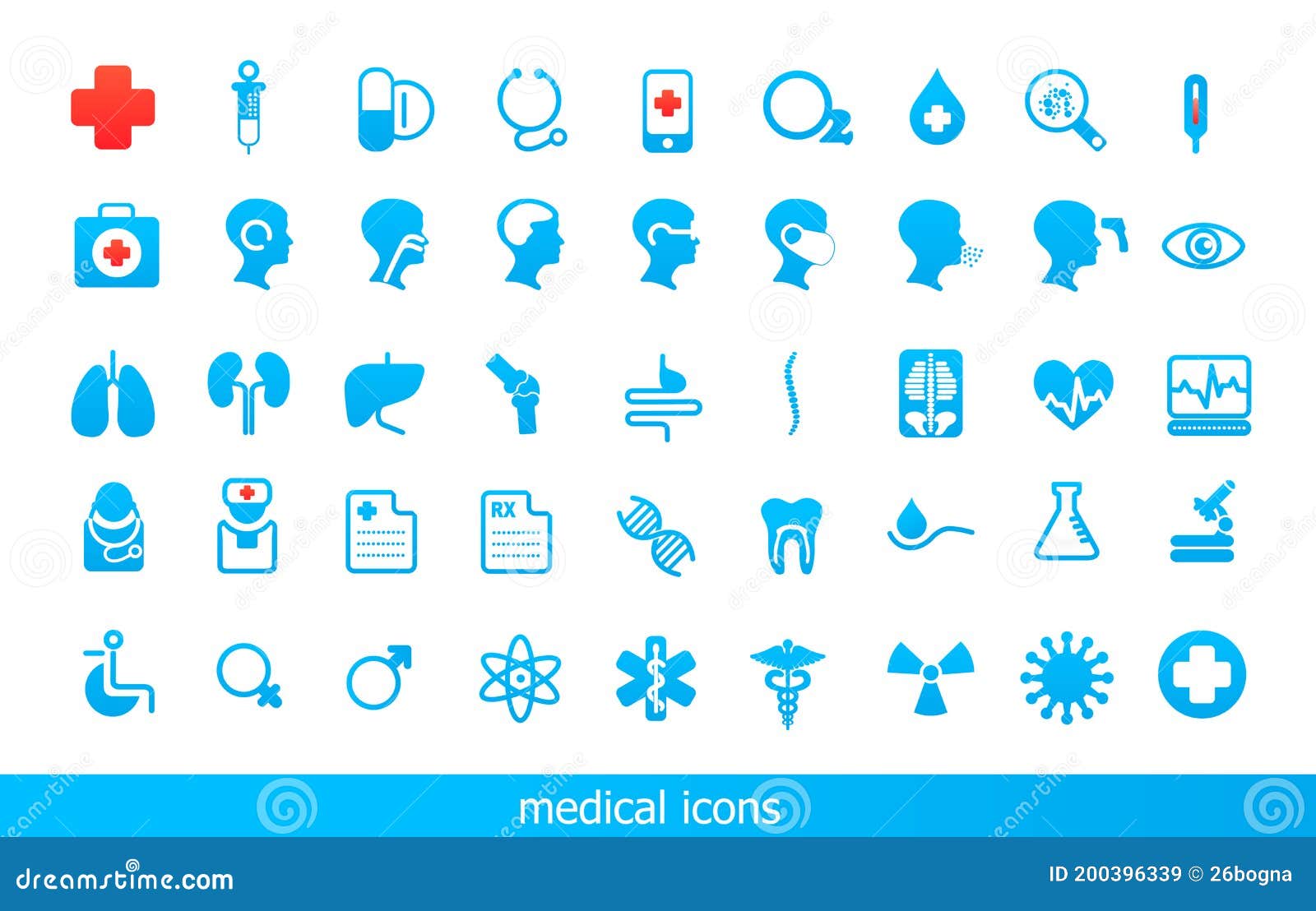 Medical icons and symbols stock vector. Illustration of eyesight ...
