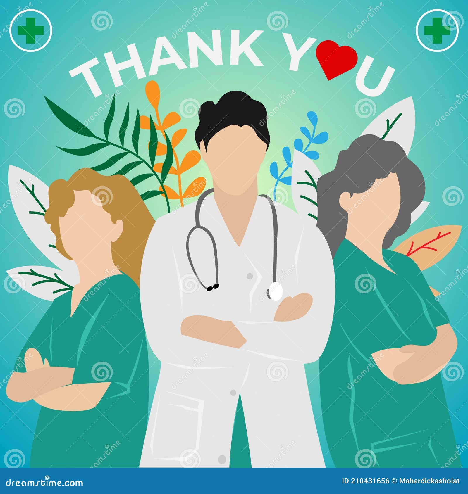 Thank You To Health Care and Medical Workers Template Baner Stock ...