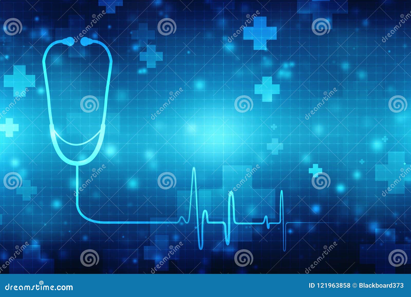 Digital Illustration of Stethoscope in Medical Background Stock ...
