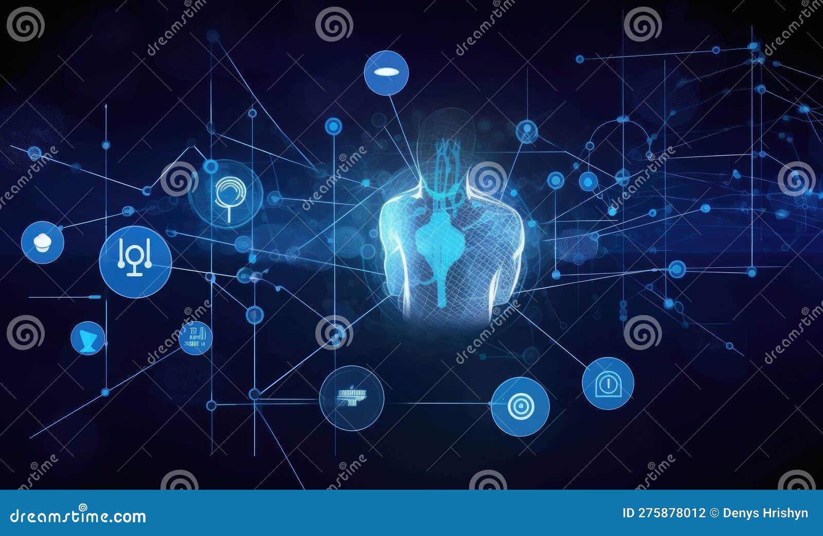 Medical Abstract Elements on Healthcare Networking Background Creating ...