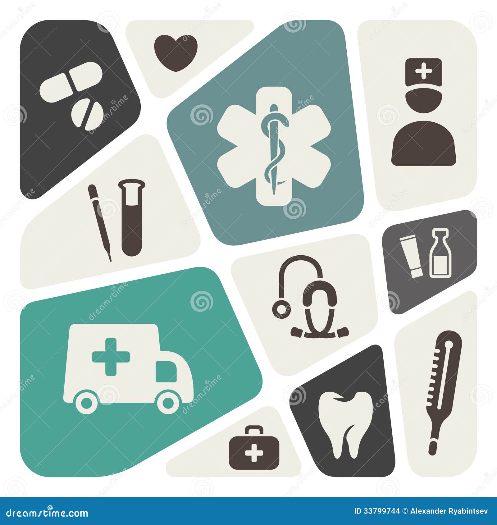 Medical Abstract Icons Background Stock Illustration - Illustration of ...