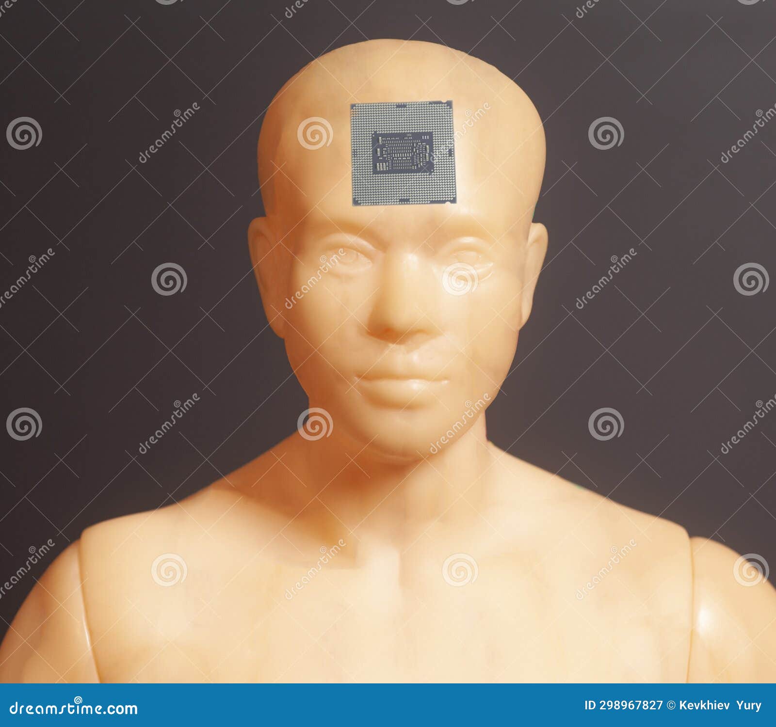 Medical Acupuncture Model of Human with CPU Processor Microchip. Stock ...