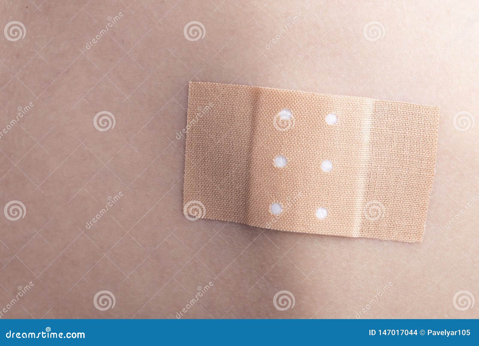 Medical Adhesive Plaster on a Person`s Back Stock Photo - Image of ...