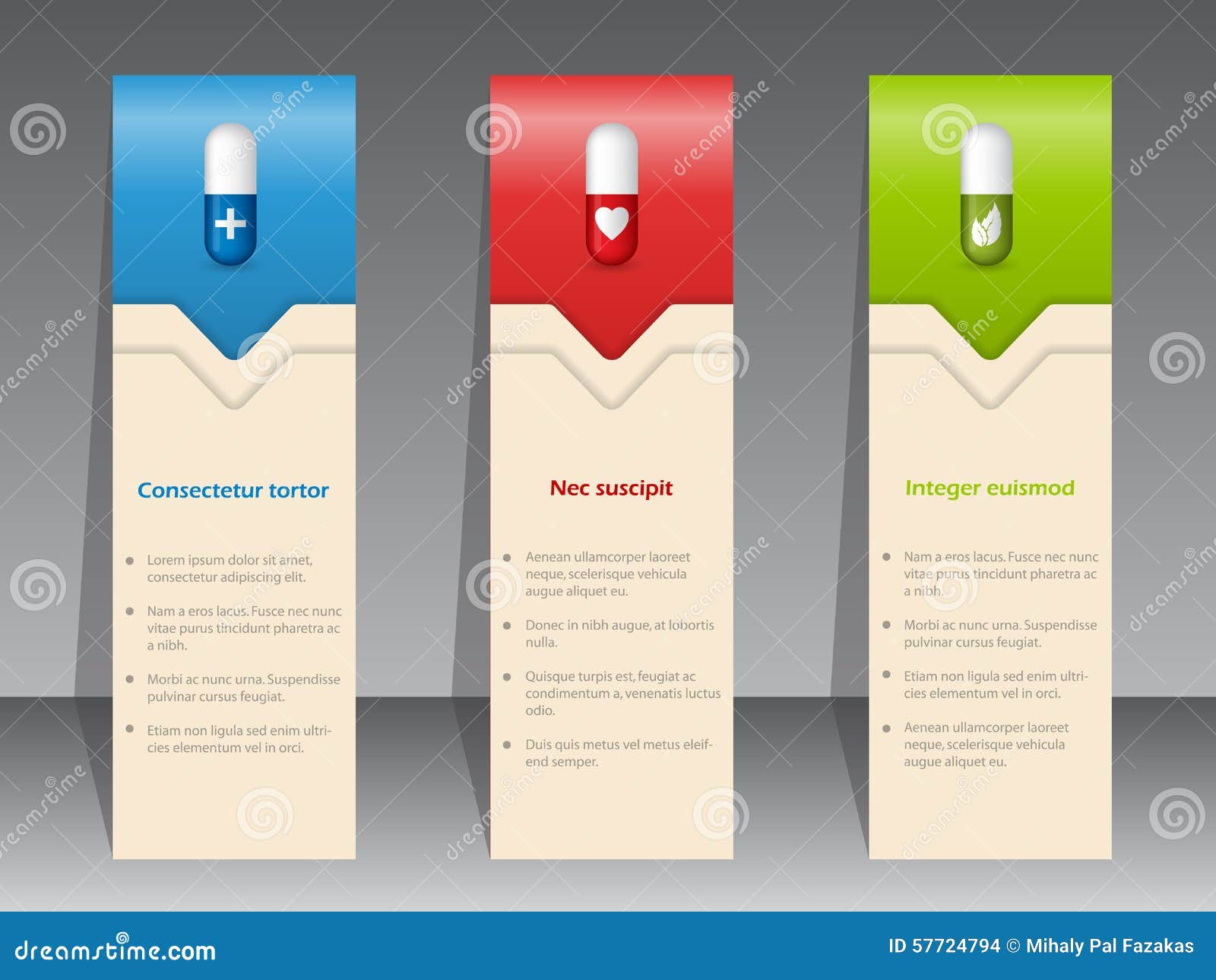 Medical Advertisement with Pills on Banners Stock Vector - Illustration ...