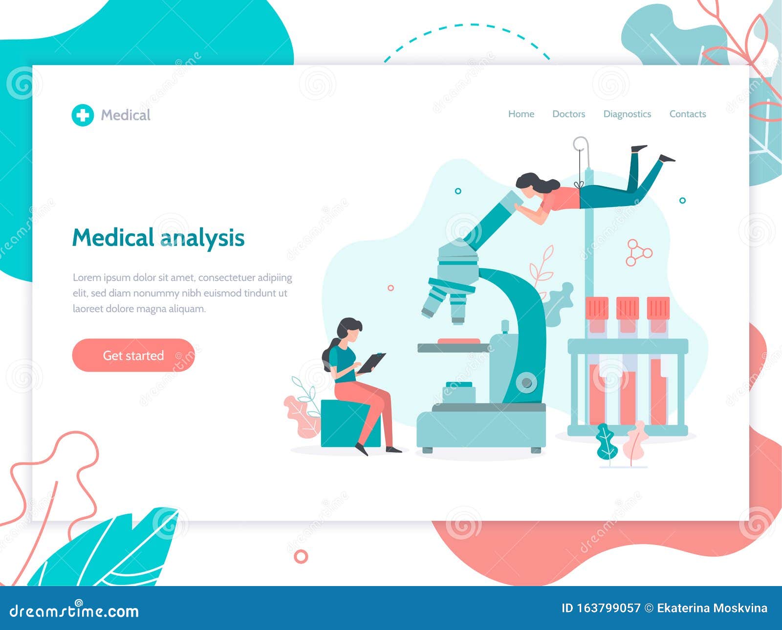 Medical Analysis Web Banner Stock Vector - Illustration of design, page ...