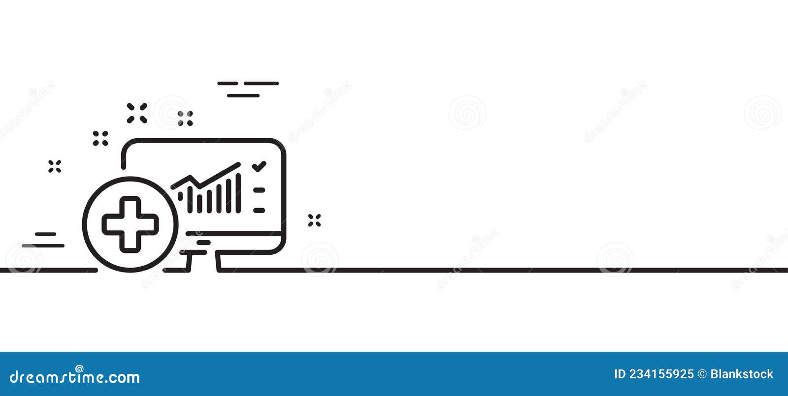 Medical Analytics Line Icon. Hospital Statistics Sign. Minimal Line ...
