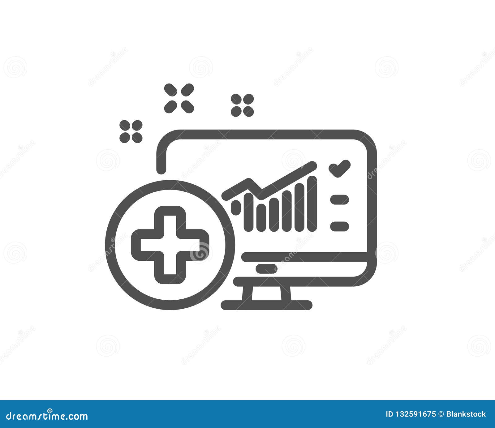 Medical Analytics Line Icon. Hospital Statistics Sign. Vector Stock ...