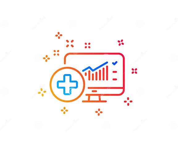 Medical Analytics Line Icon. Hospital Statistics Sign. Vector Stock ...