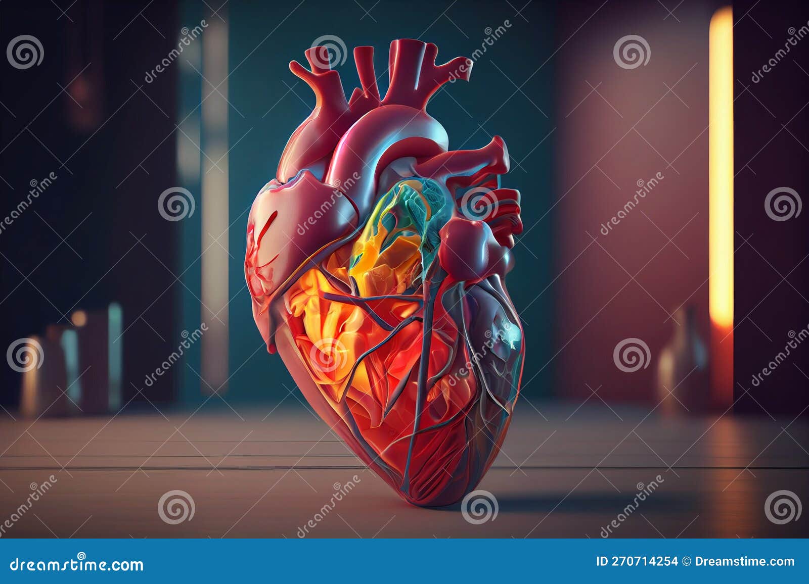 Medical Anatomical Heart, 3d Render, Realistic Heart, Soft Light ...