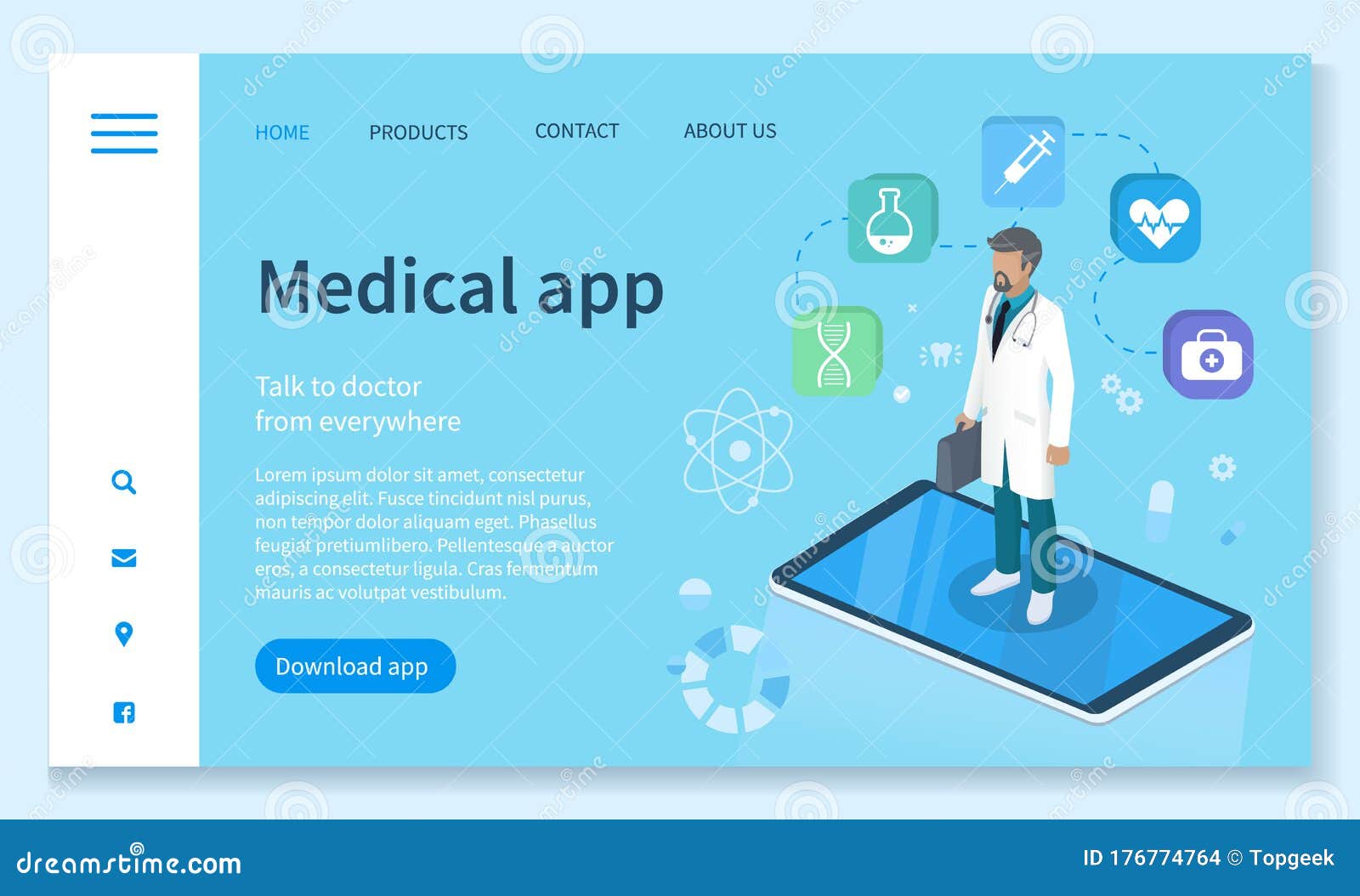 Medical App, Healthcare Service Landing Web Page Stock Vector ... Medical App, Healthcare Service Landing Web Page Stock Vector ...
