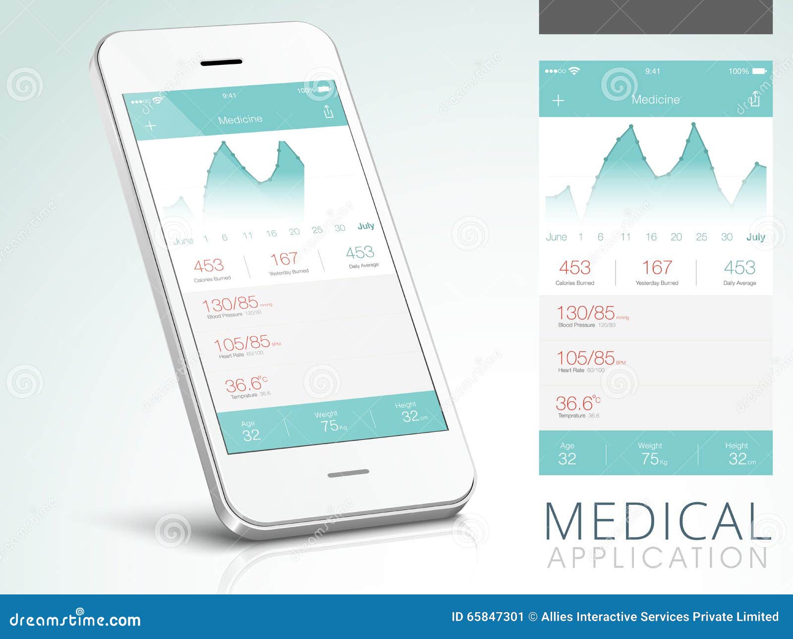 Medical Application User Interface with Smartphone. Stock Illustration ...