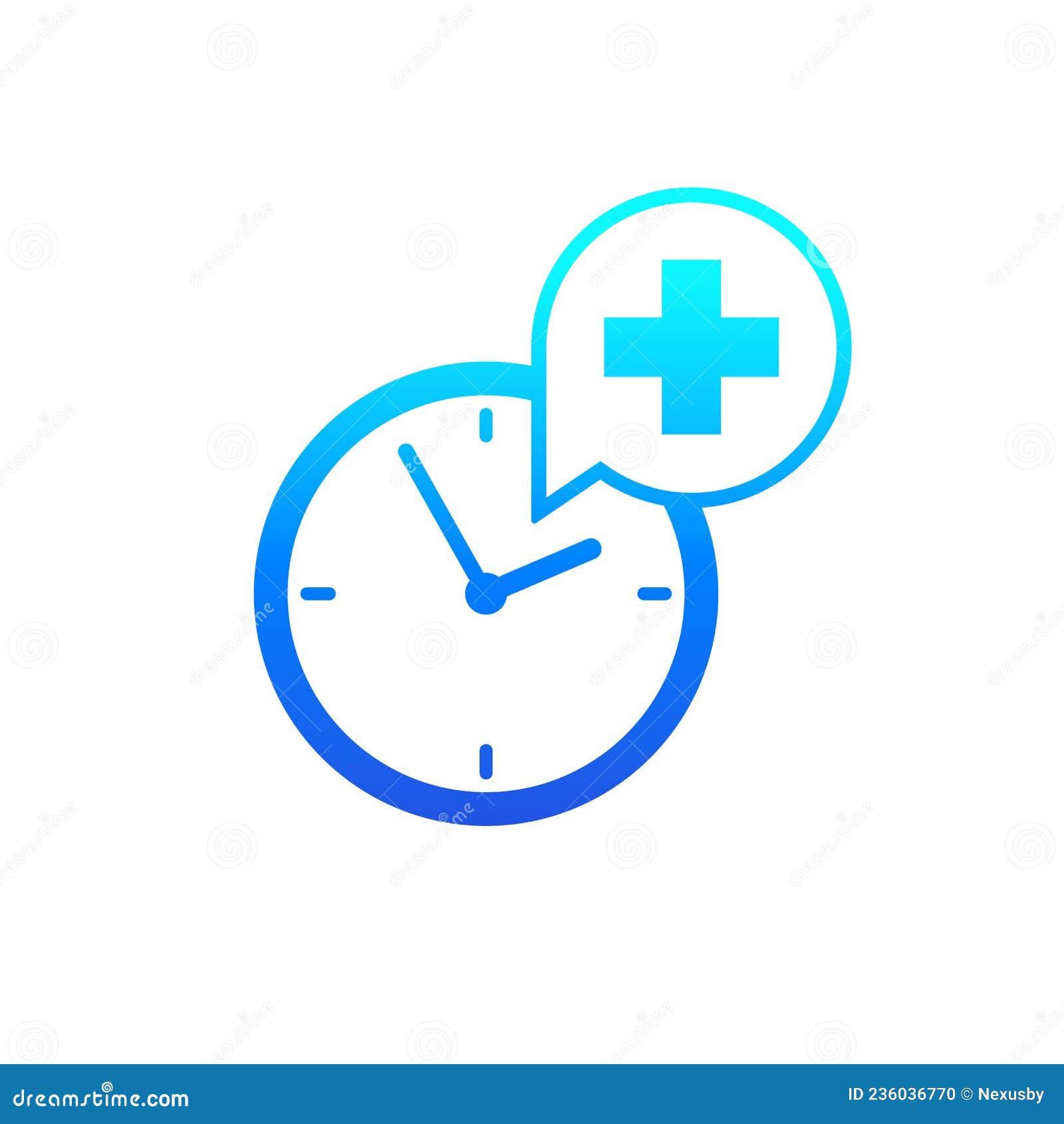 Medical Appointment Time Icon on White, Vector Stock Vector ...