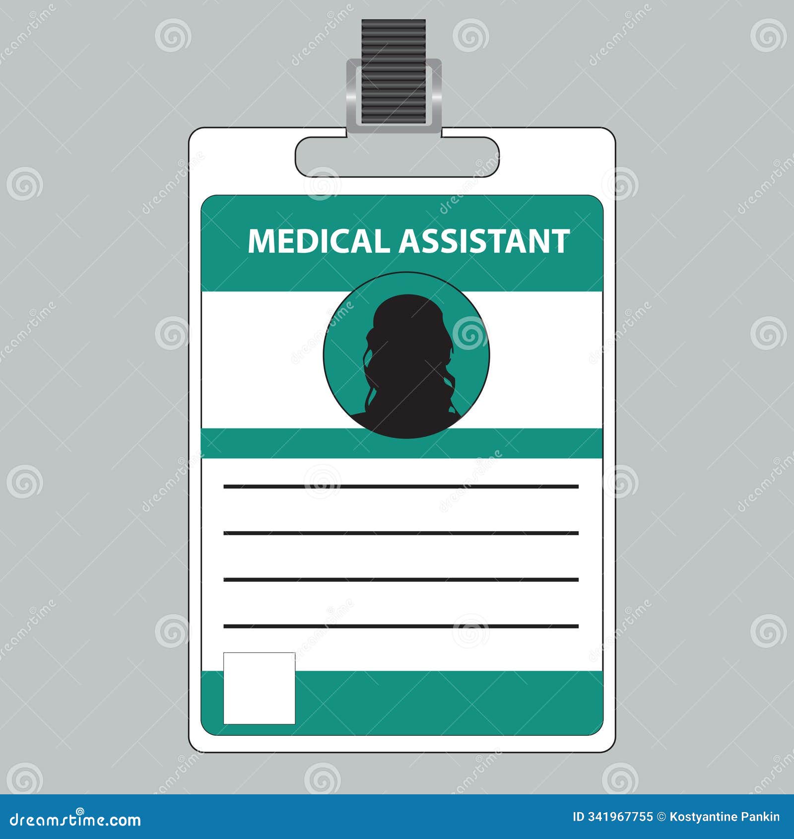 Employee Identification Card On Lanyard With An Open-concept Office ...