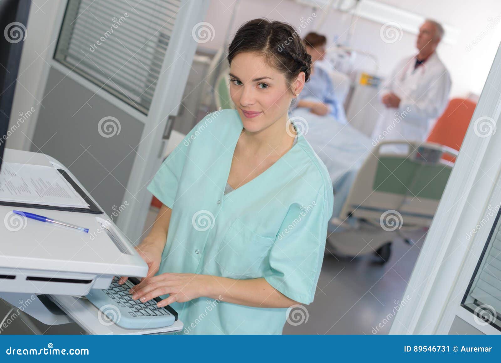 Medical Assistant Input Records Stock Image - Image of assistant ...