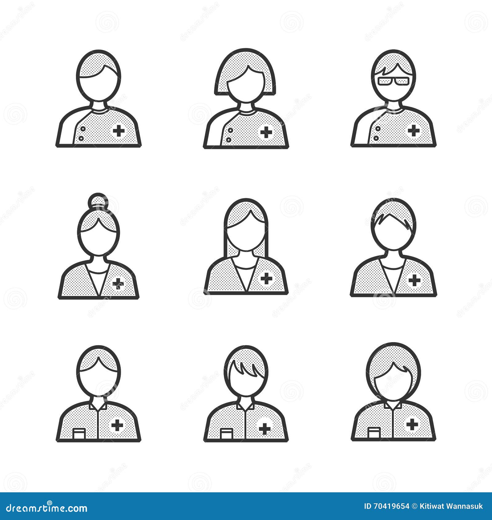 Medical Avatar icon set stock vector. Illustration of medical - 70419654