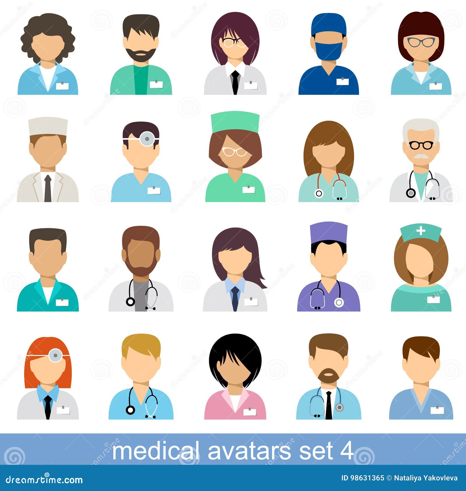 Medical avatars stock vector. Illustration of service - 98631365
