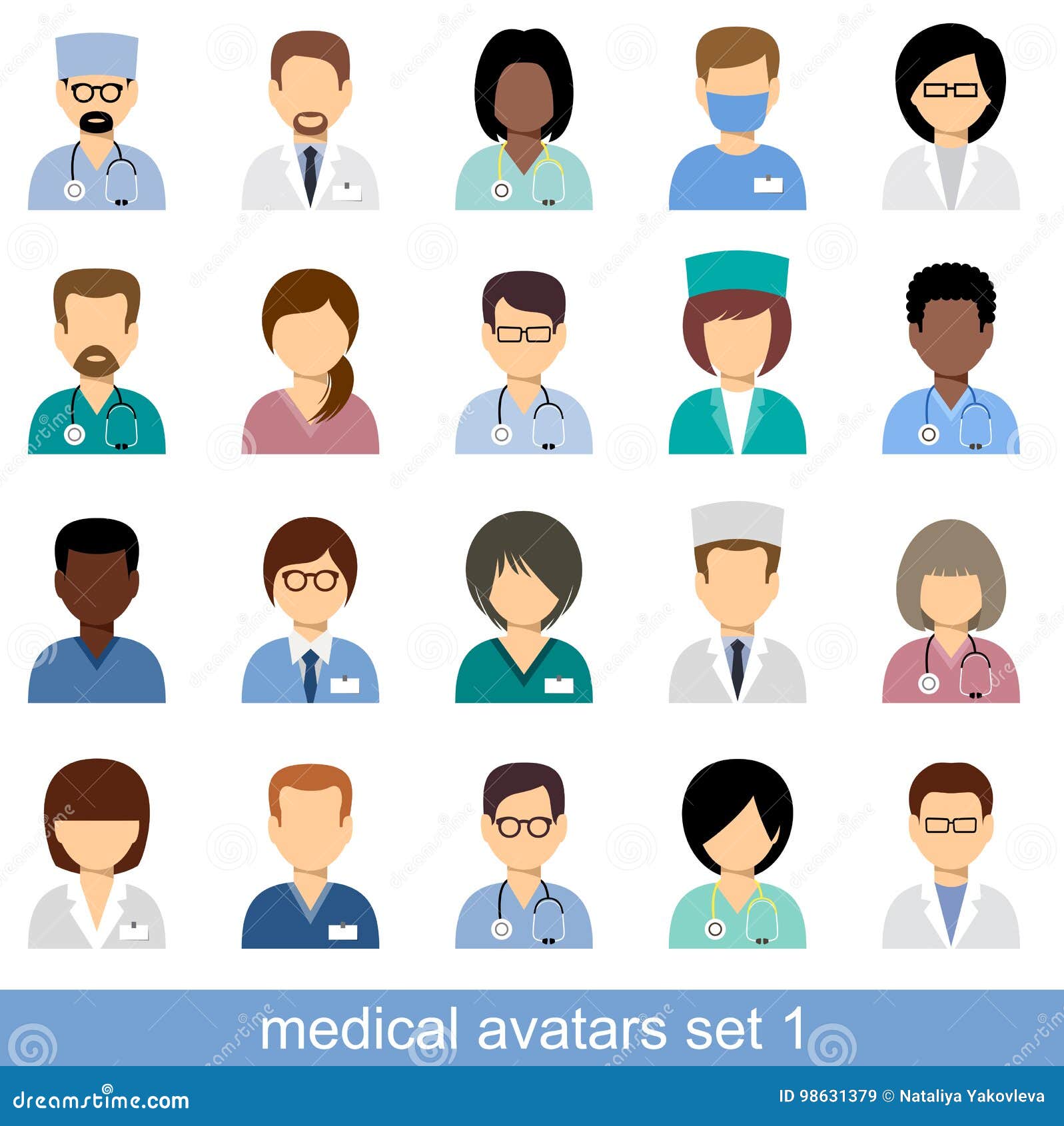 Medical avatars stock vector. Illustration of ambulance - 98631379