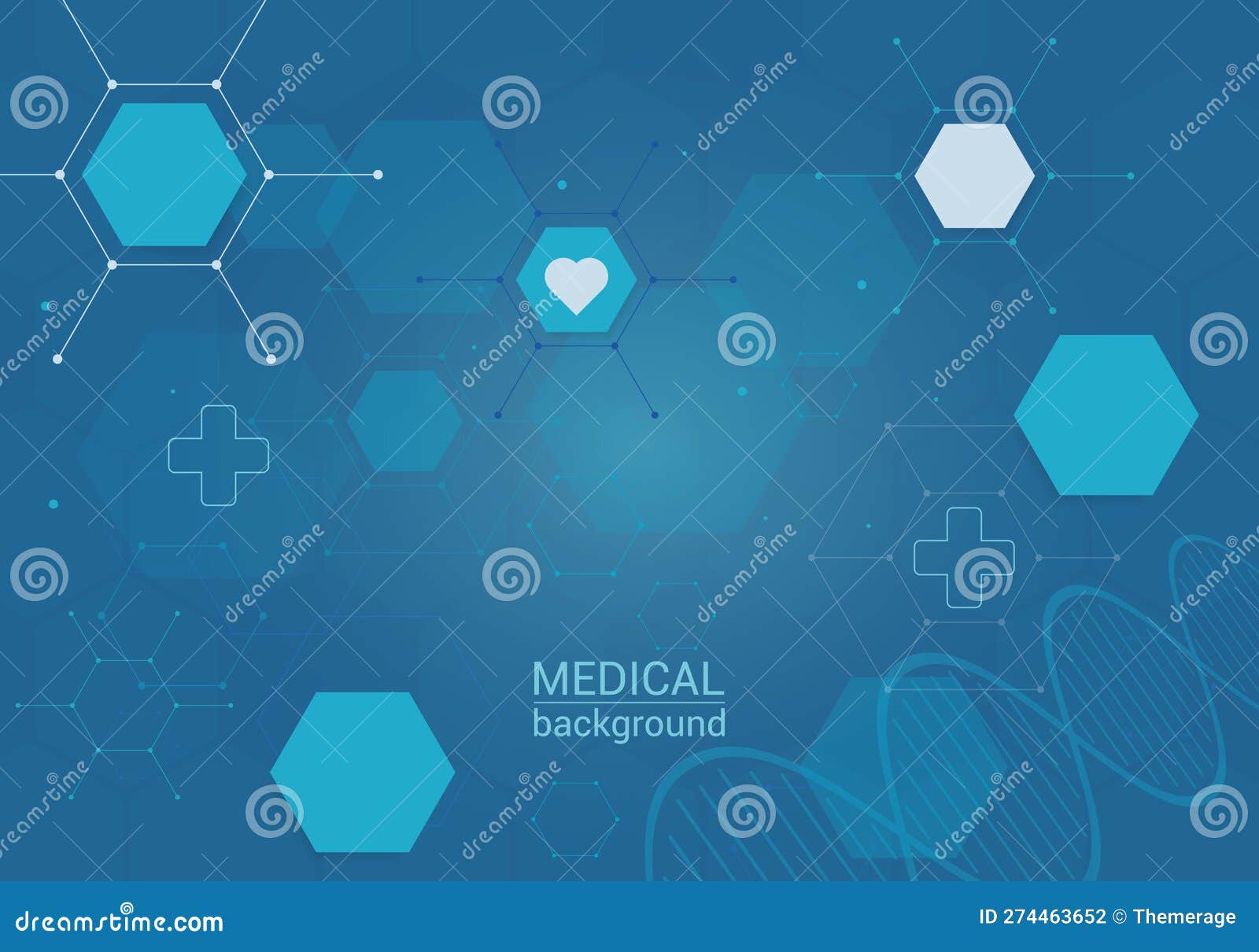 Medical Background with Abstract Octagon Elements, Dna and Crosses ...