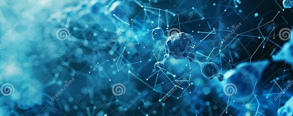 Medical Background with a Cool, Icy Blue Theme, Featuring Stylized ...