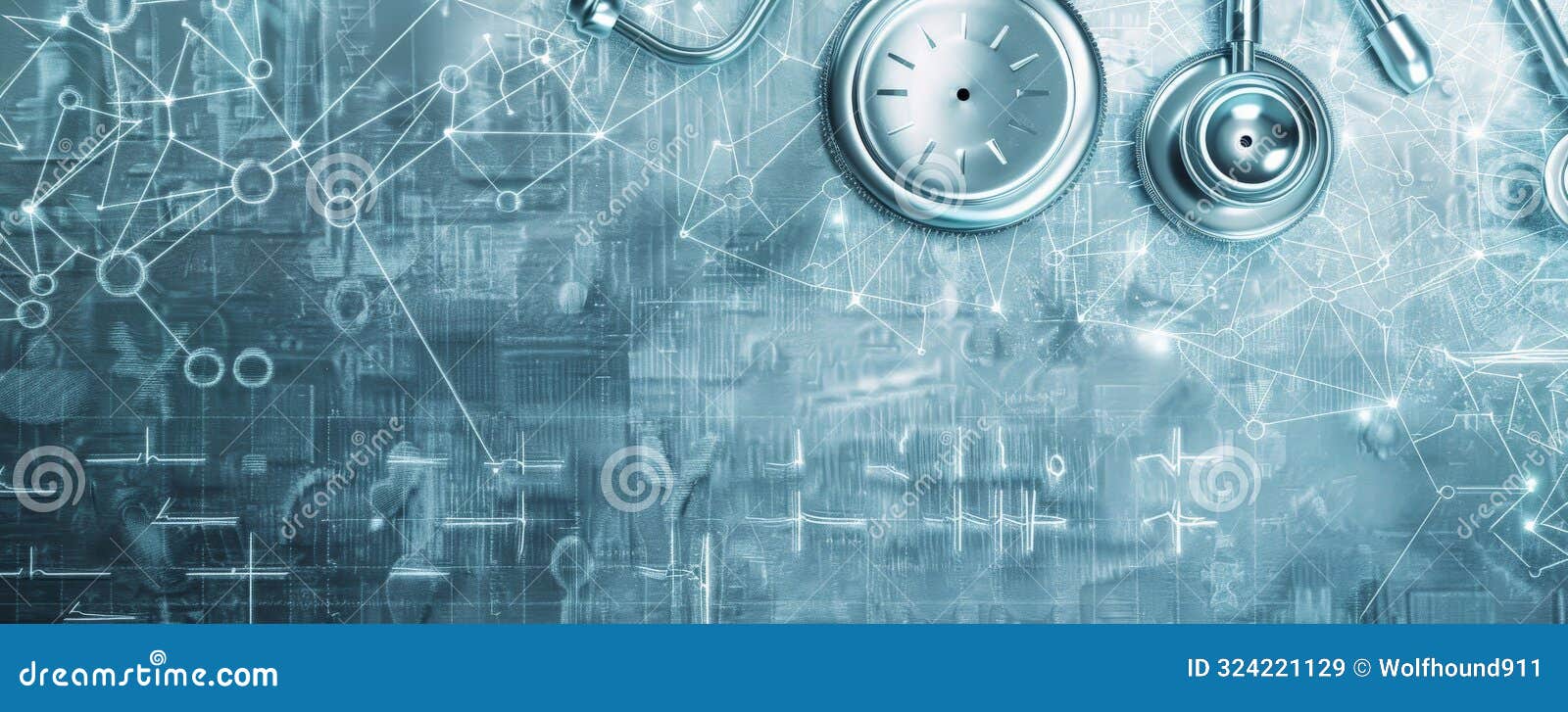 Medical Background Featuring a Brushed Metal Texture with Engraved ...