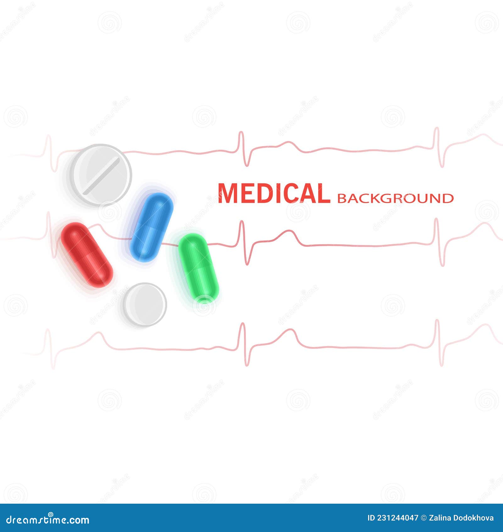 Medical Background with Realistic Tablets and Medicines Symbol Stock ...