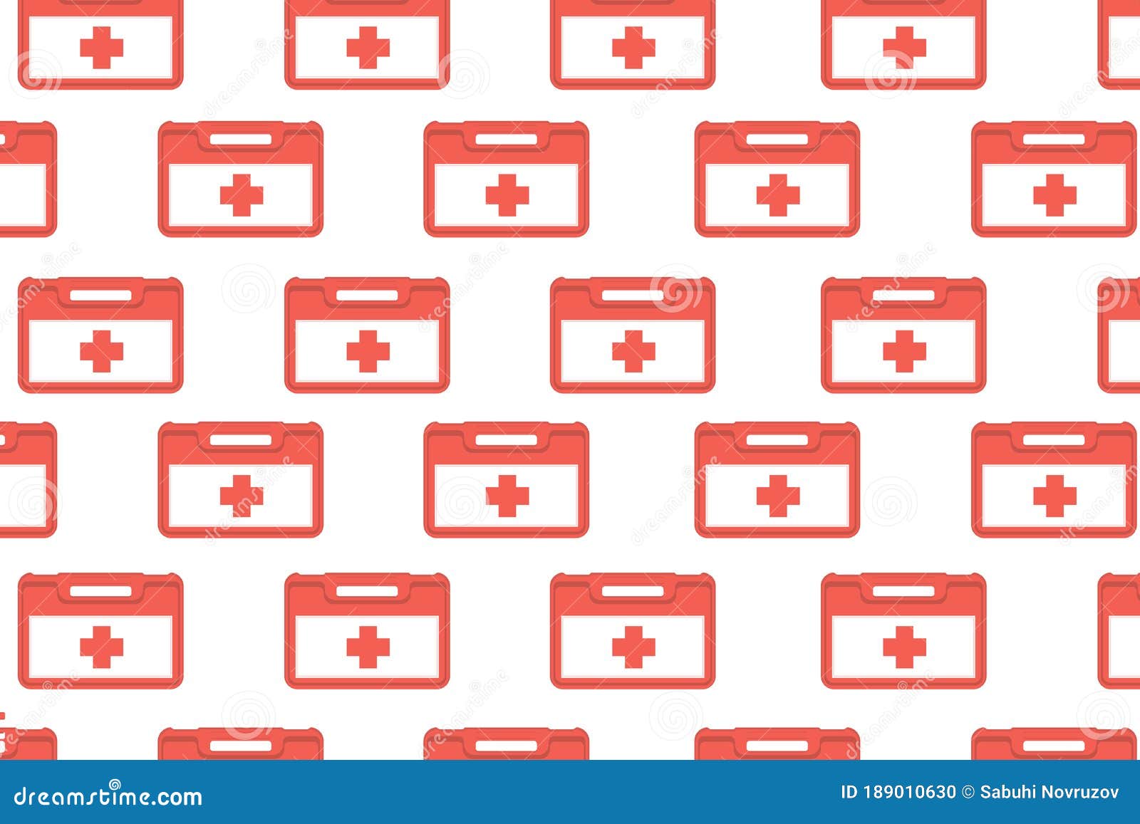 Medical Background with Red-colored First Aid Box on White Background ...