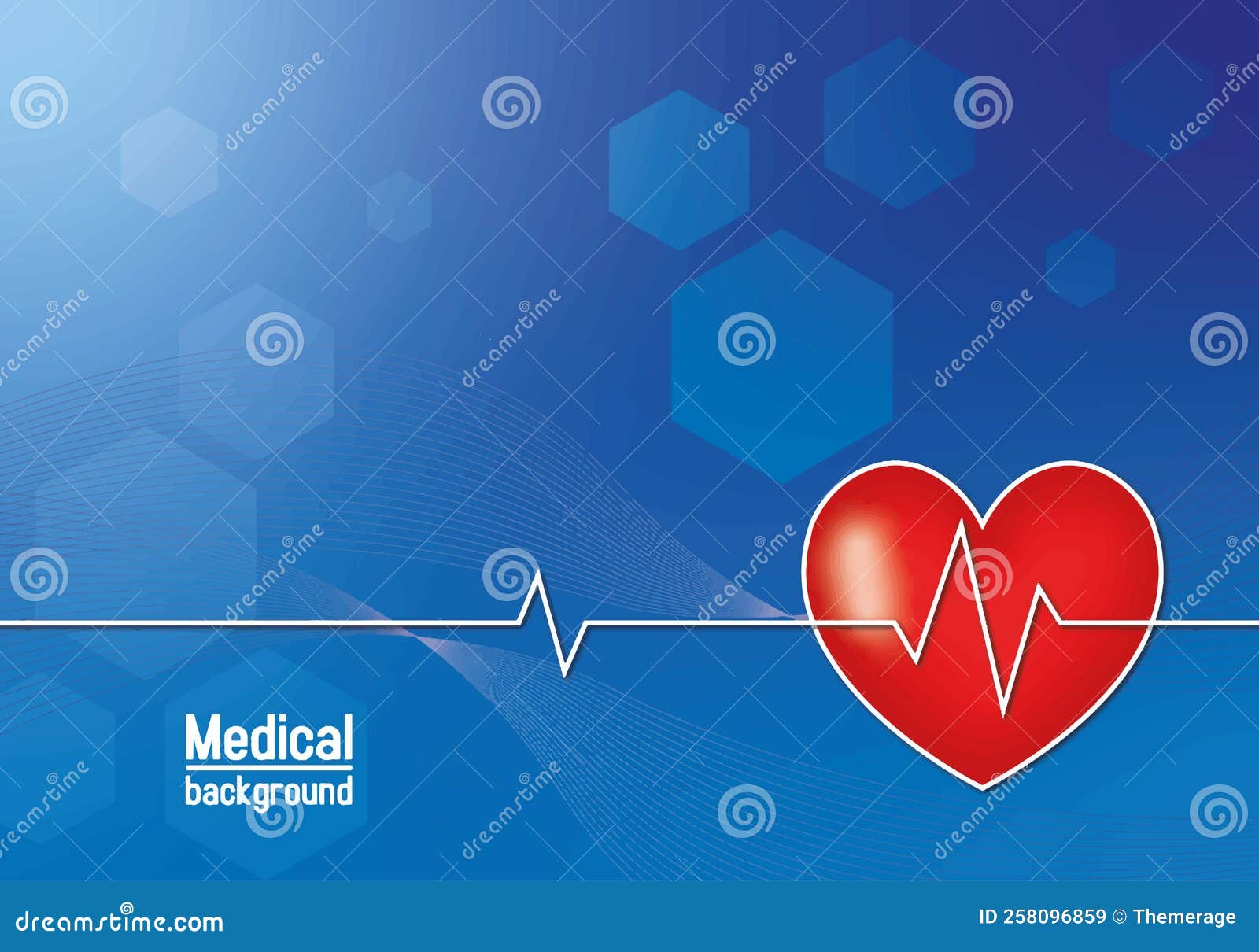 Medical Background with Red Heart in Illustration and Vector Stock ...