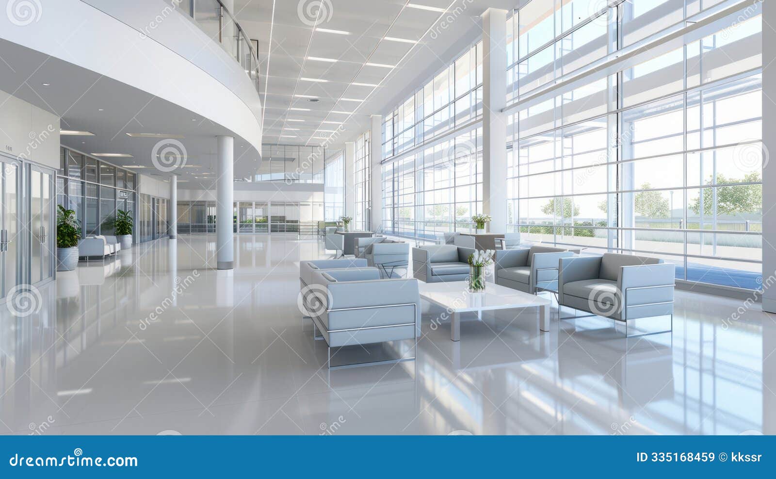 Medical Background, Wide Angle View of a Deserted Hospital Lobby ... Medical Background, Wide Angle View of a Deserted Hospital Lobby ...