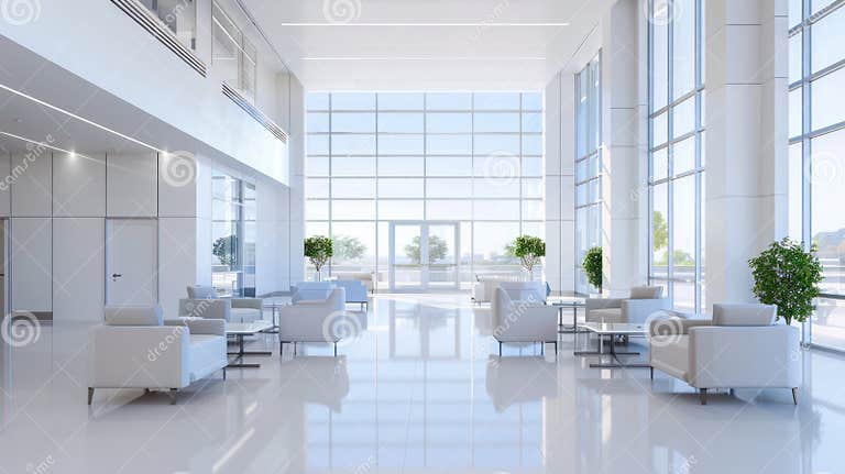 Medical Background, Wide Angle View of a Deserted Hospital Lobby ... Medical Background, Wide Angle View of a Deserted Hospital Lobby ...