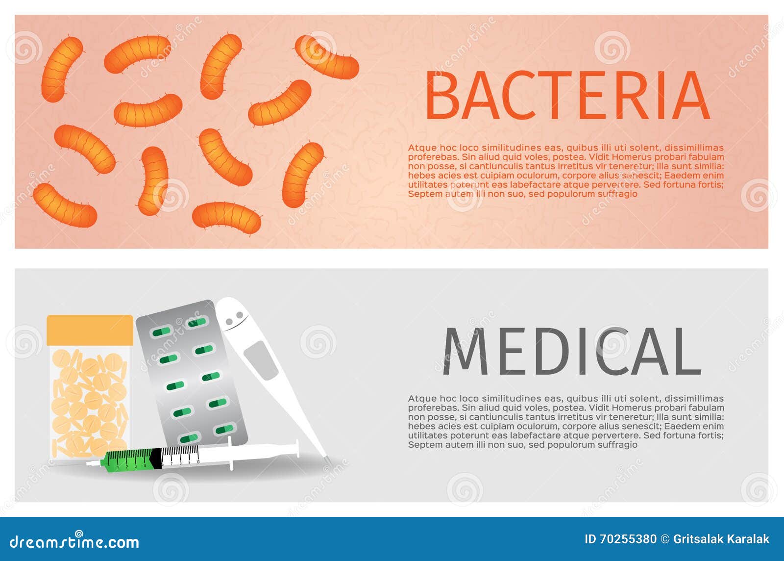 Medical and Bacteria Banner Stock Vector - Illustration of background ...