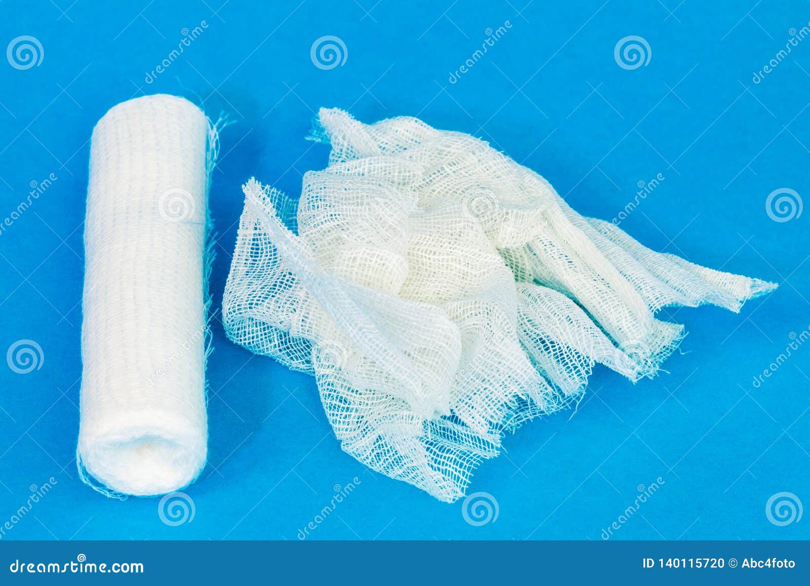 Medical Bandage on Blue Background Stock Photo - Image of treatment ...