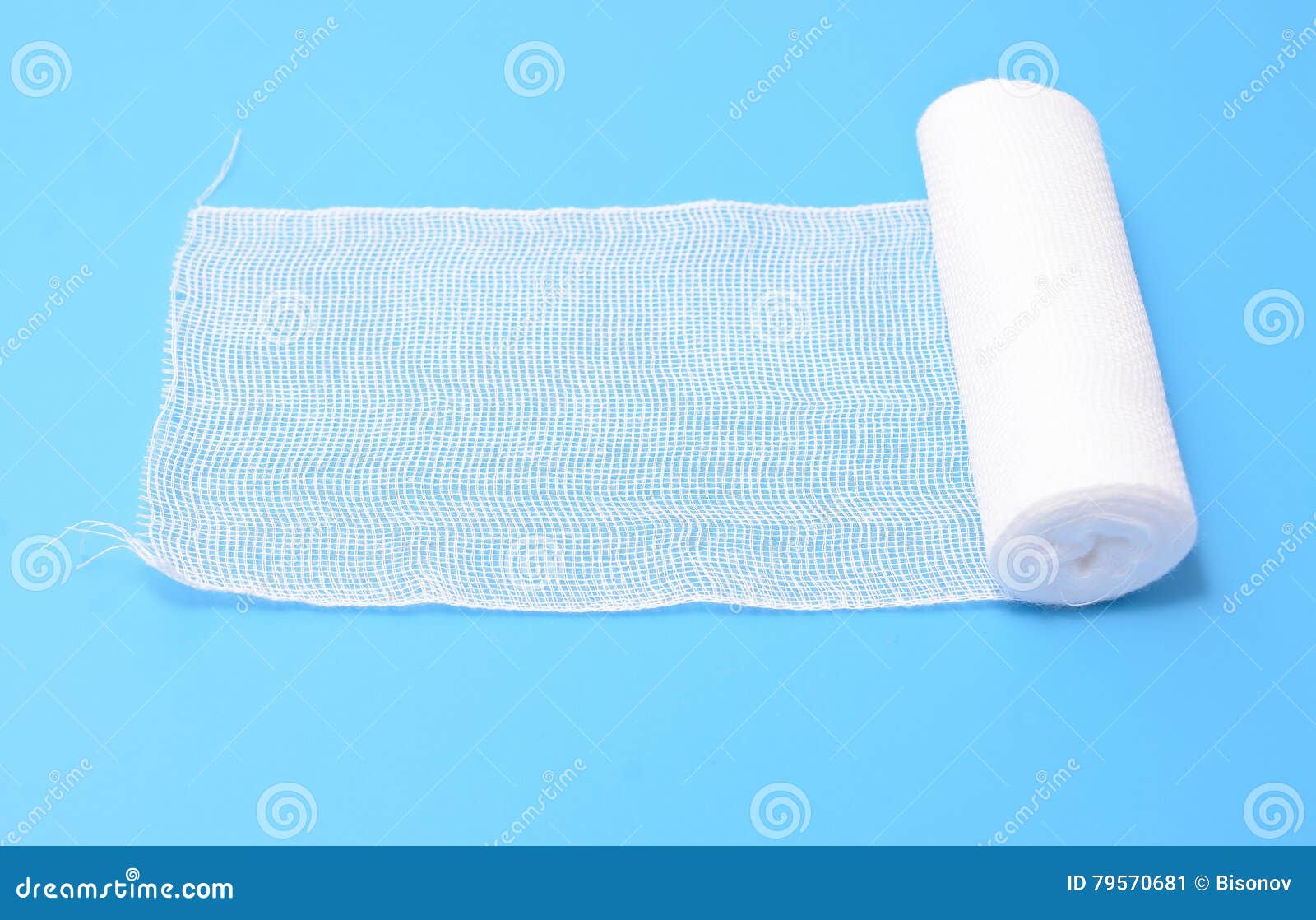 Medical Bandage on a Blue Background Stock Image - Image of blue ...