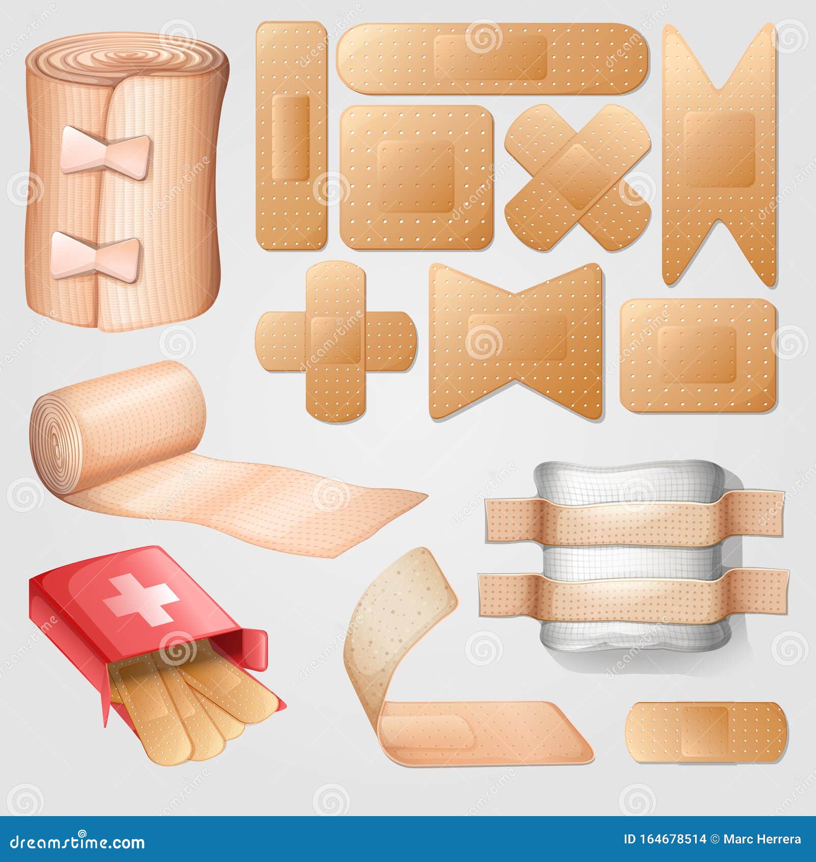 Medical Bandaid Illustration Design Set Stock Vector - Illustration of ...