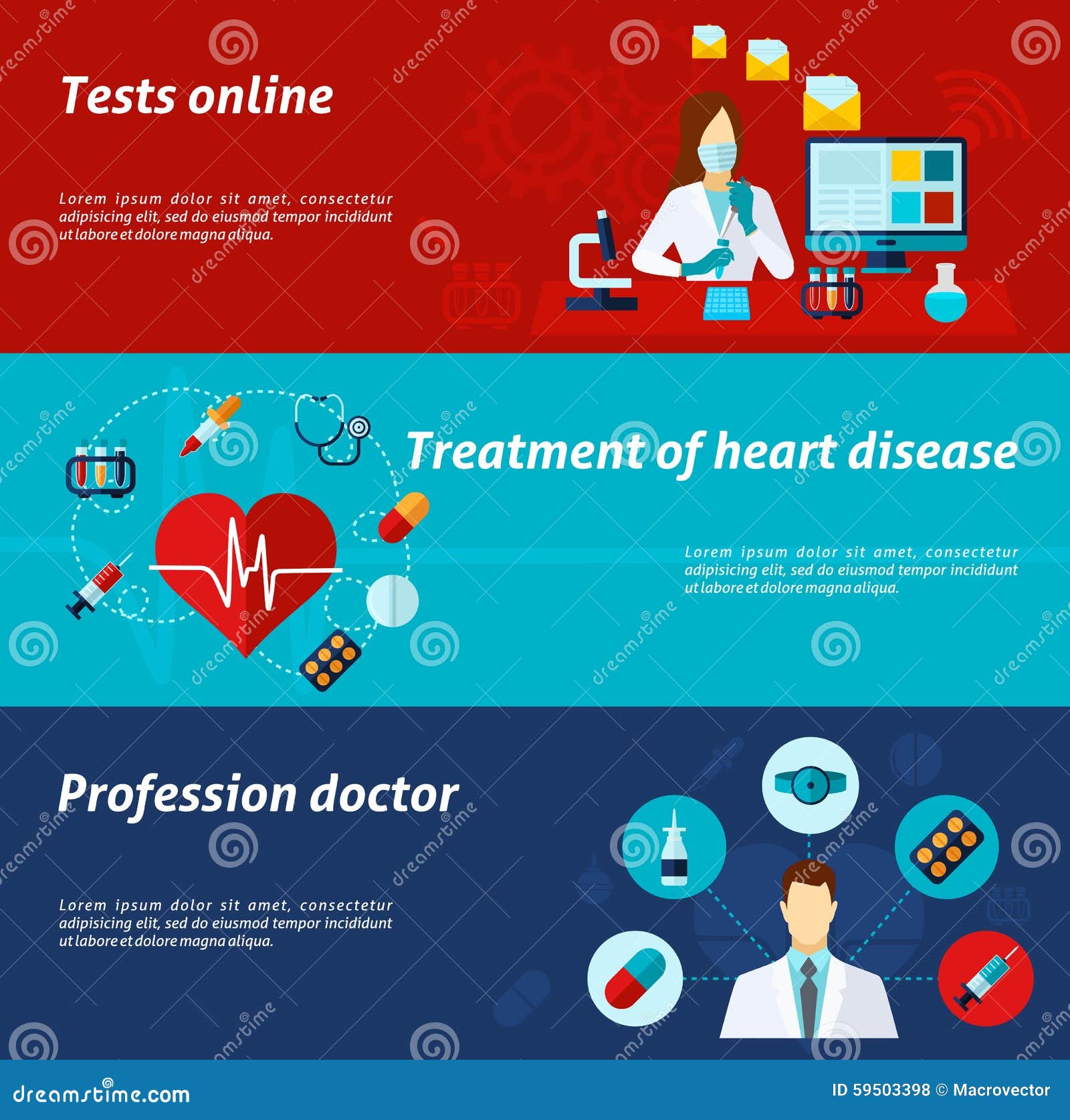 Medical Banner Set stock vector. Illustration of health - 59503398