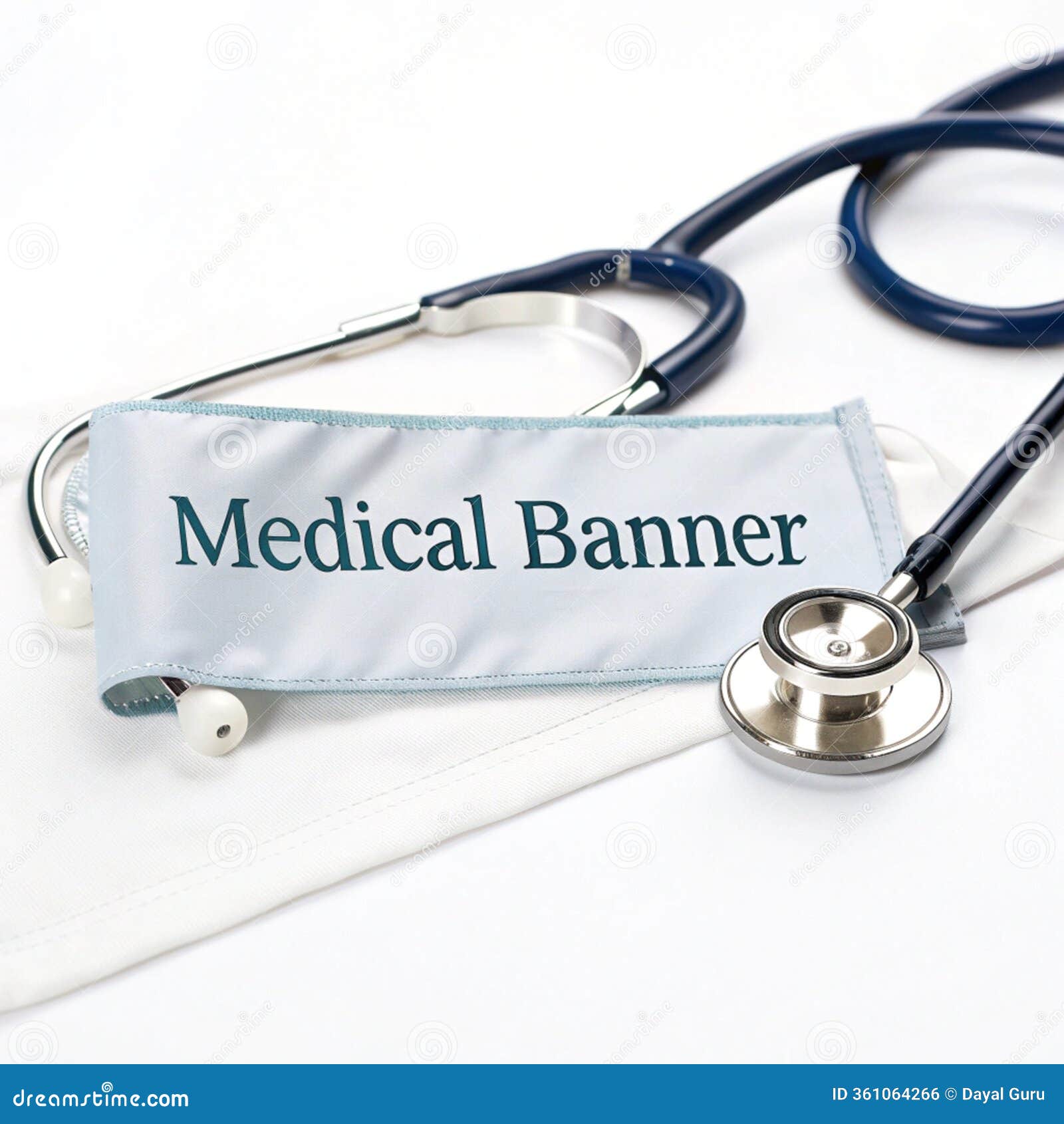 Medical Banner with Stethoscope Isolated on White Background Stock ...
