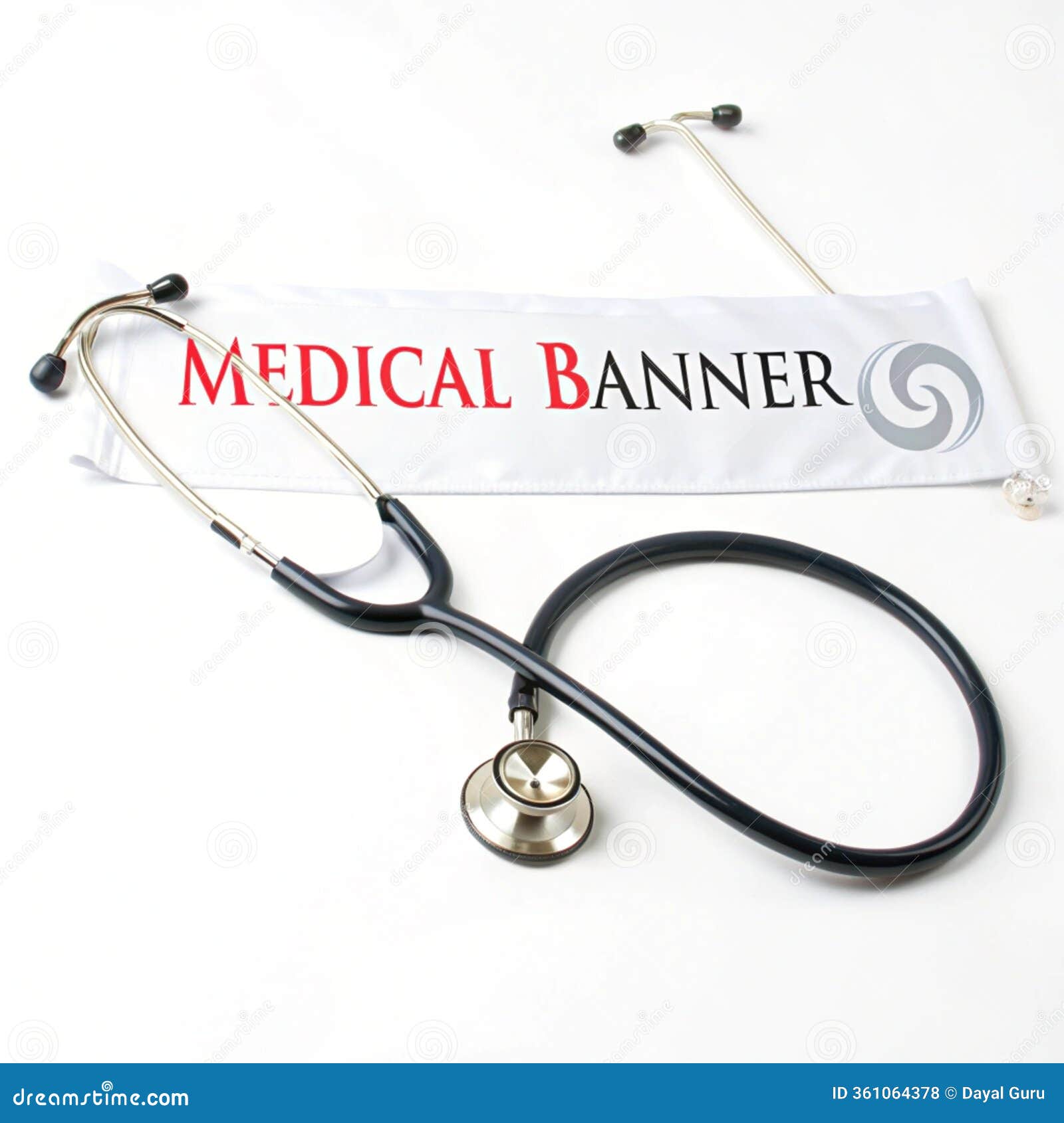 Medical Banner with Stethoscope Isolated on White Background Stock ...