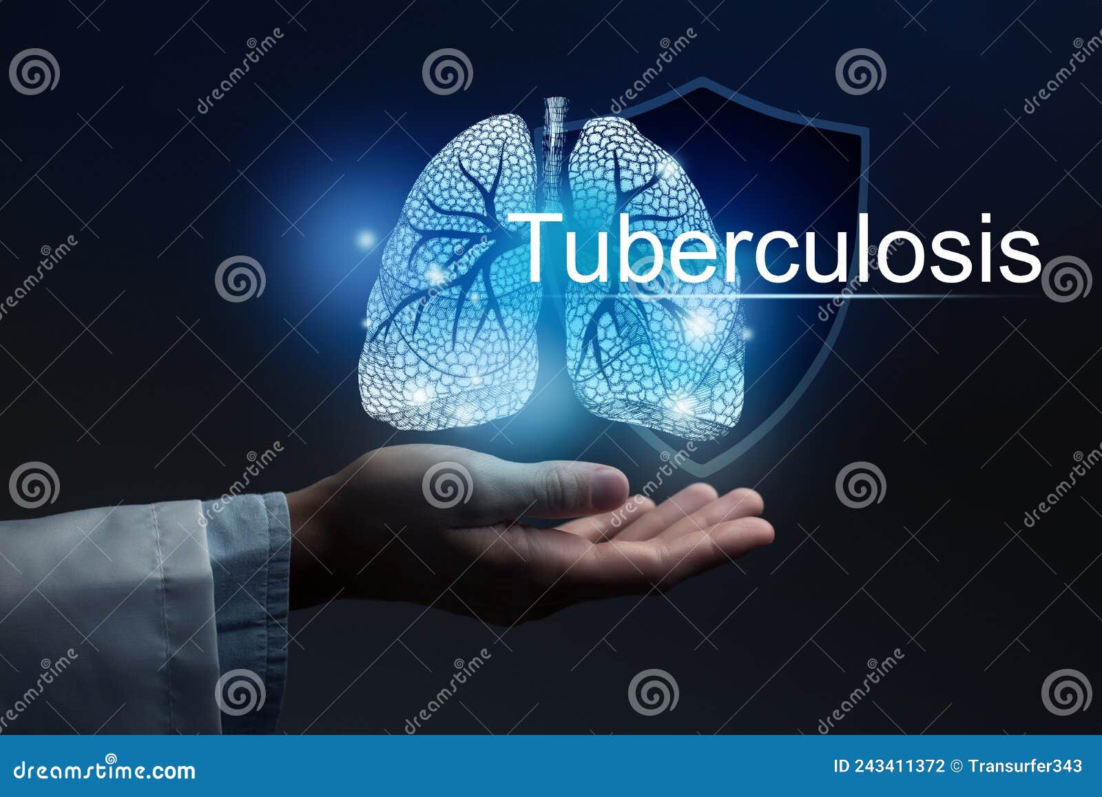Medical Banner Tuberculosis on Blue Background with Large Copy Space ...