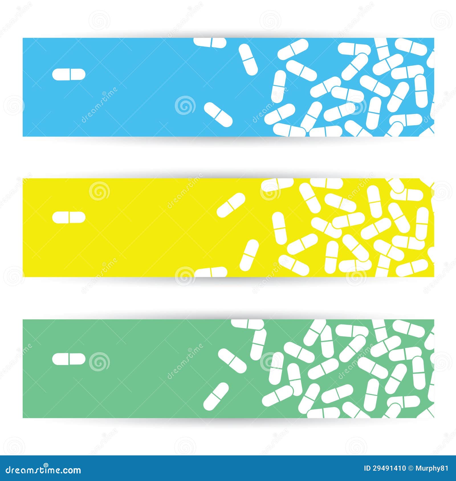 Medical banners with pills stock vector. Illustration of color - 29491410
