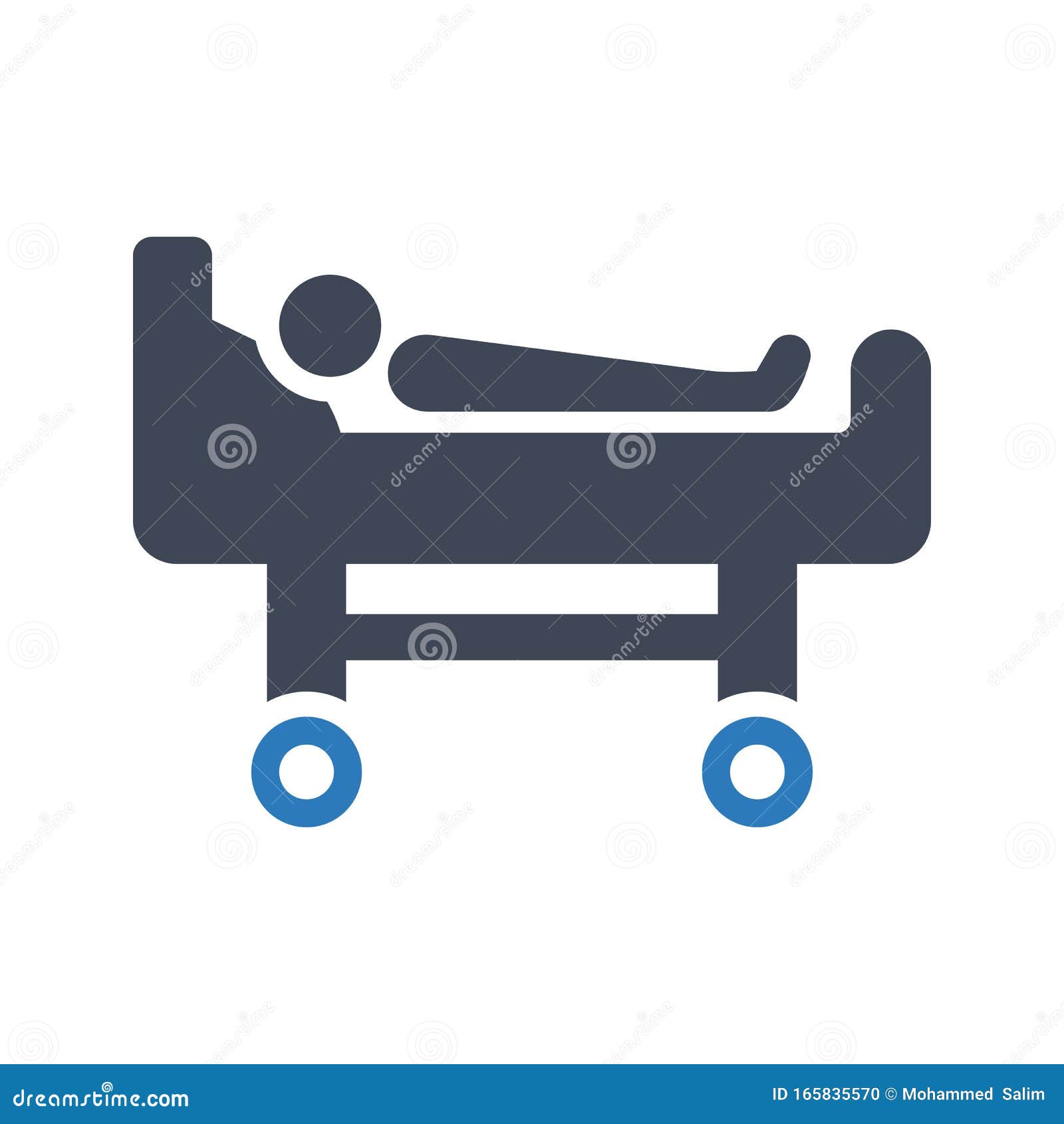 Medical Patient Bed Icon. Vector Graphic Stock Vector - Illustration of ...