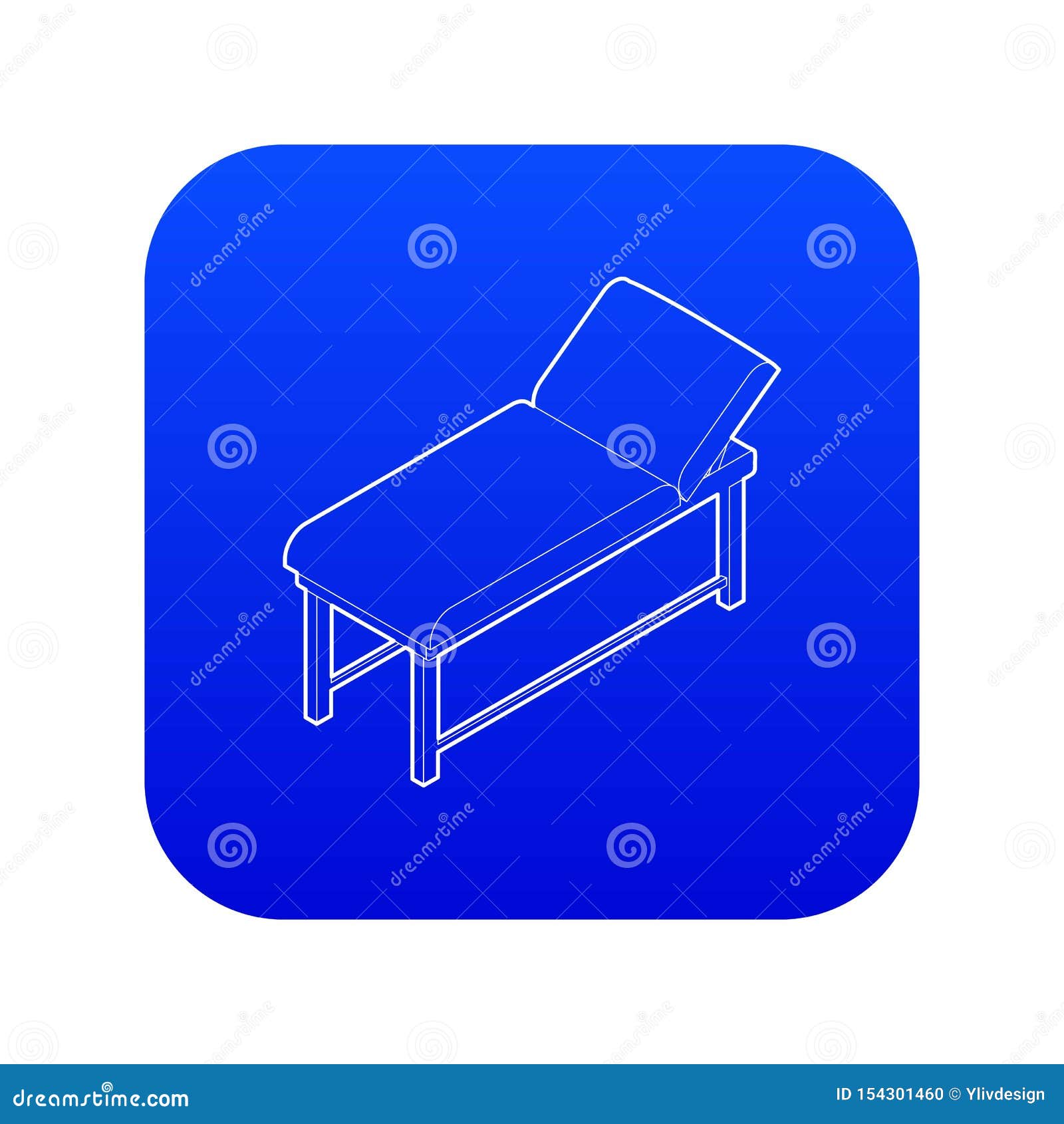 Medical Bed Icon Blue Vector Stock Vector - Illustration of health ...