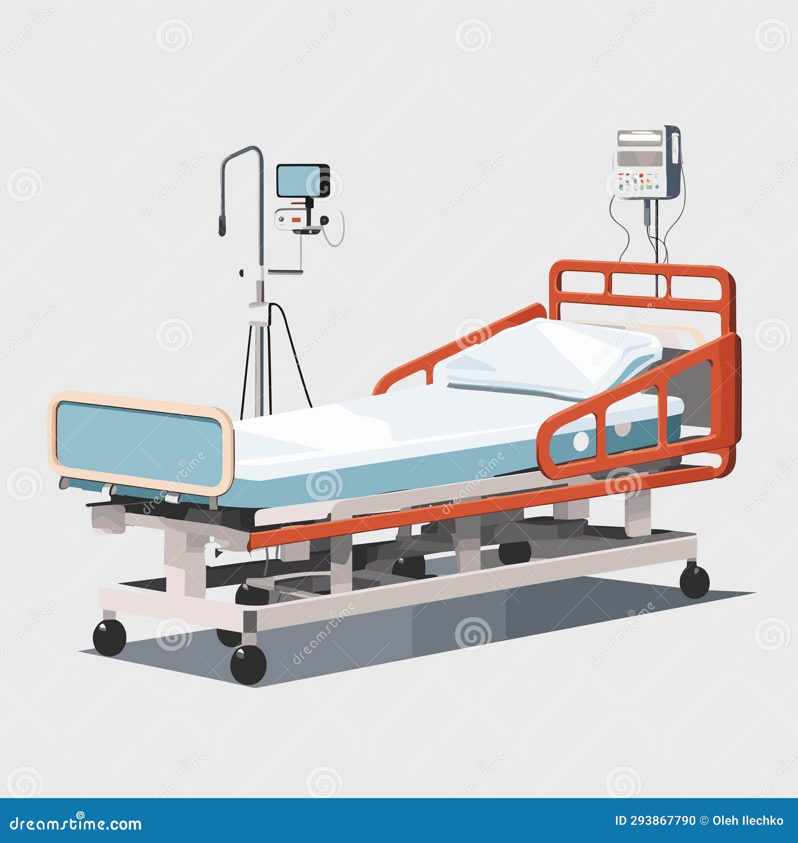 Medical Bed Vector Flat Minimalistic Isolated Illustration Stock Vector ...