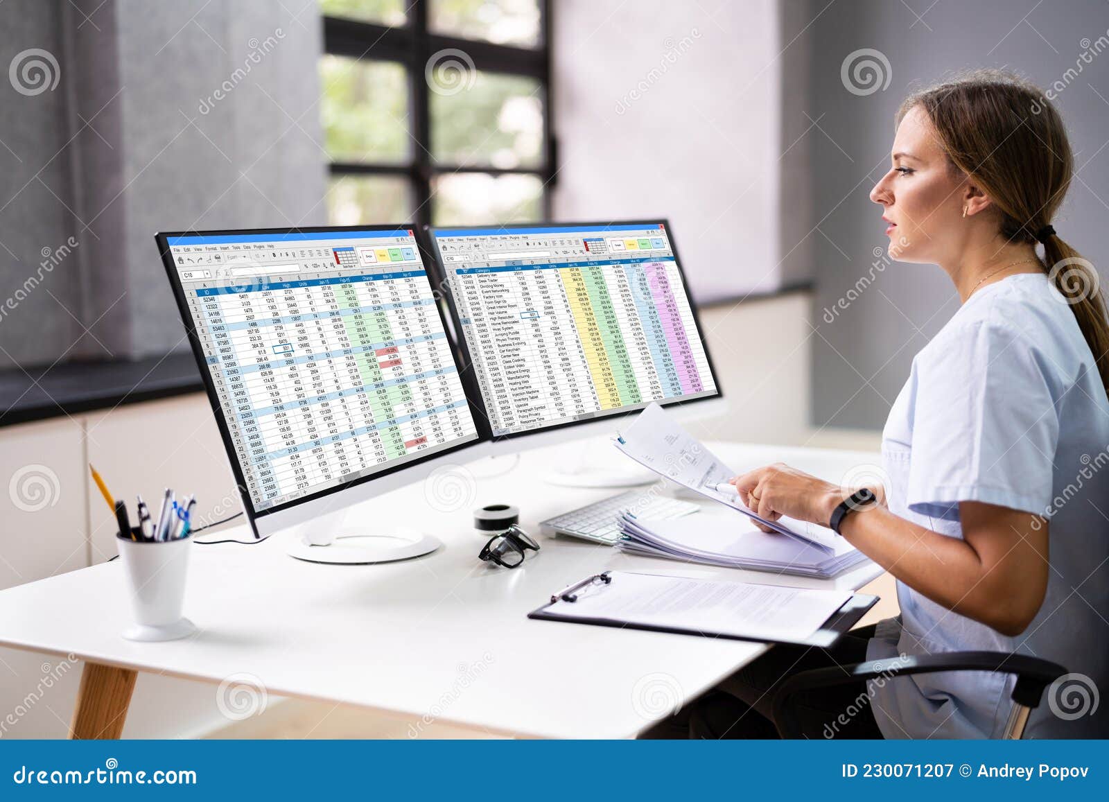 Spreadsheet Documents Data Analysis Worksheet Concept Royalty-Free ...
