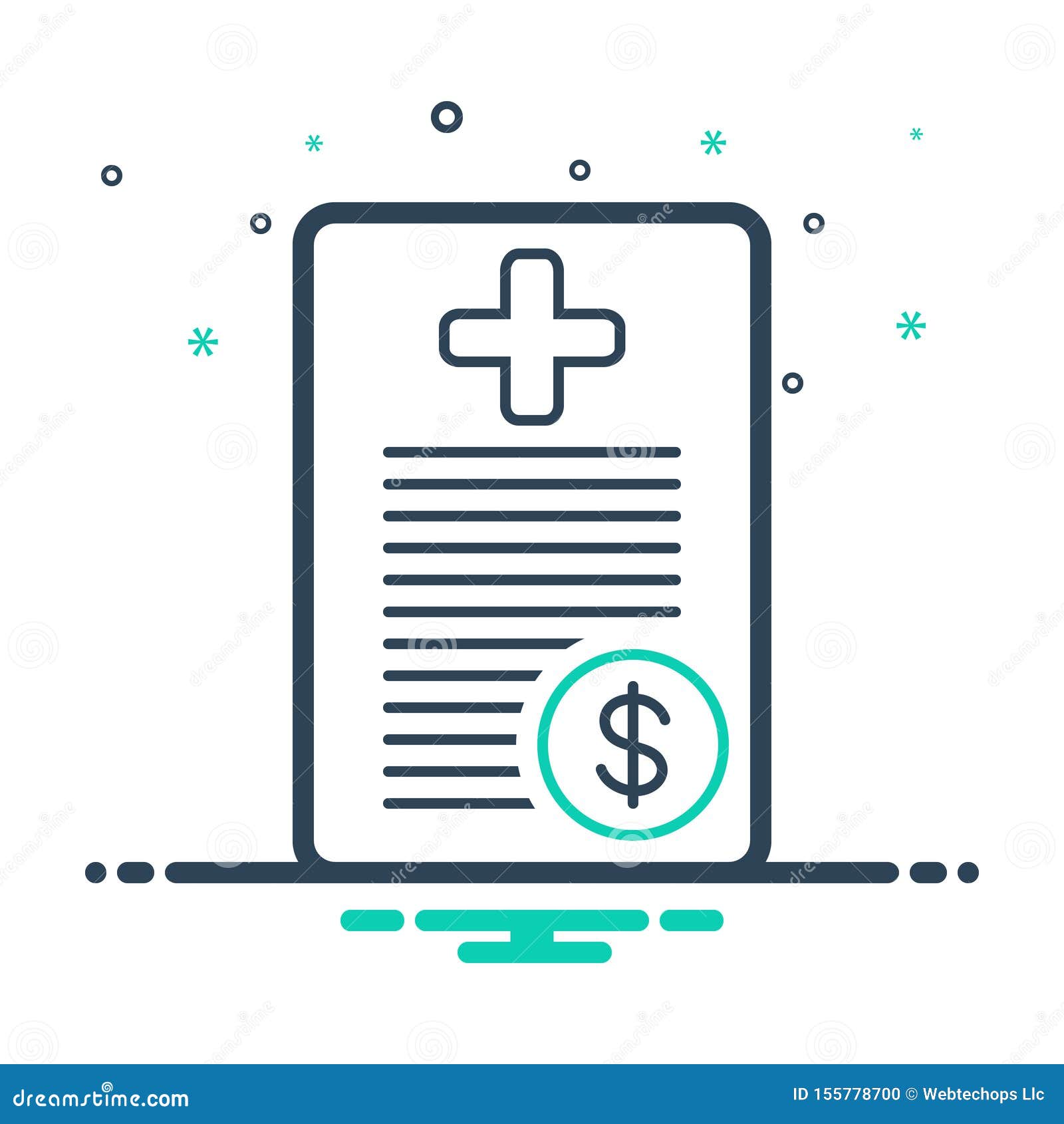Medical Bill Invoice Receipt In An Envelope Vector Illustration ...
