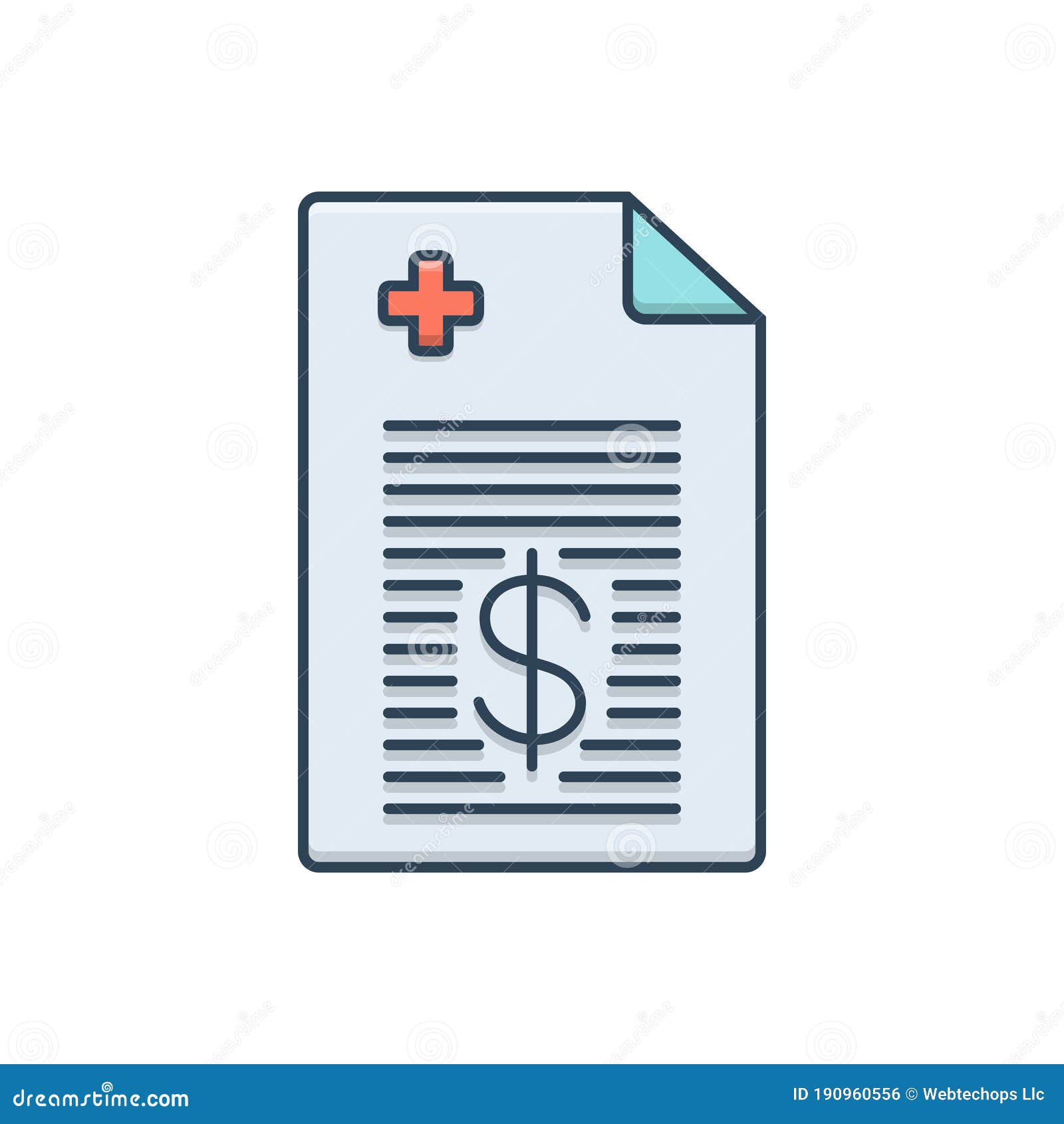 Color Illustration Icon for Medical Bill, Paperwork and Bill Stock ...