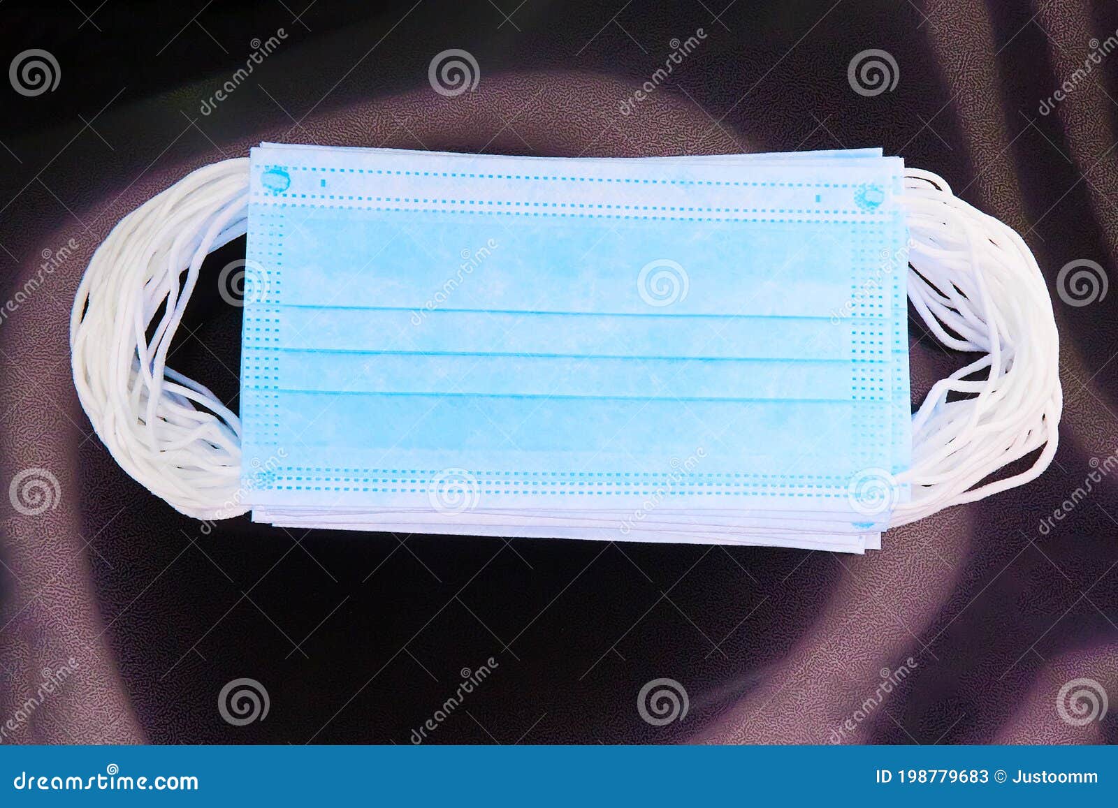 Medical Blue Masks on Black Textured Background Stock Image - Image of ...