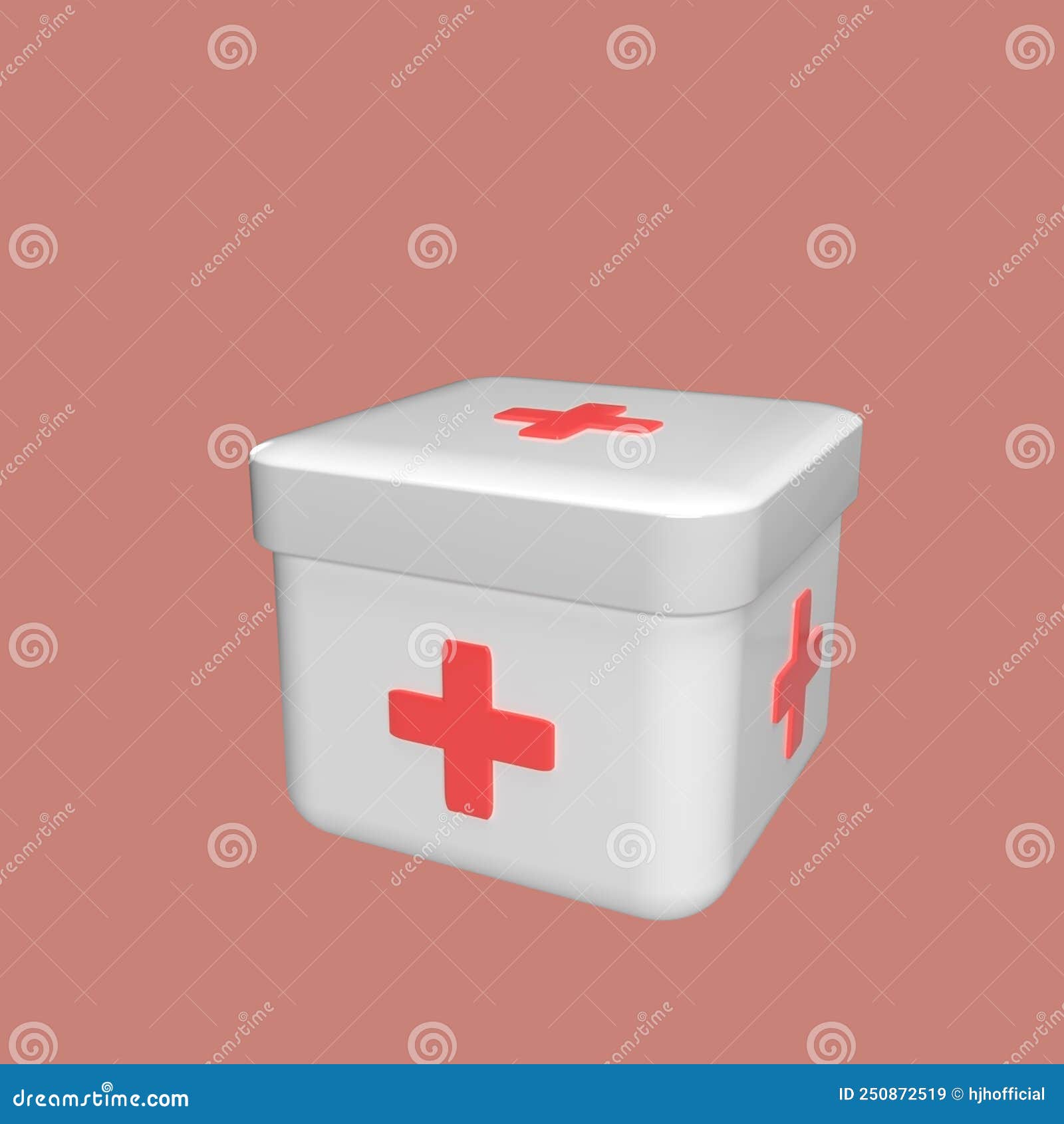 Medical Box Cartoon Style. 3d Render Illustration Editorial Stock Image ...