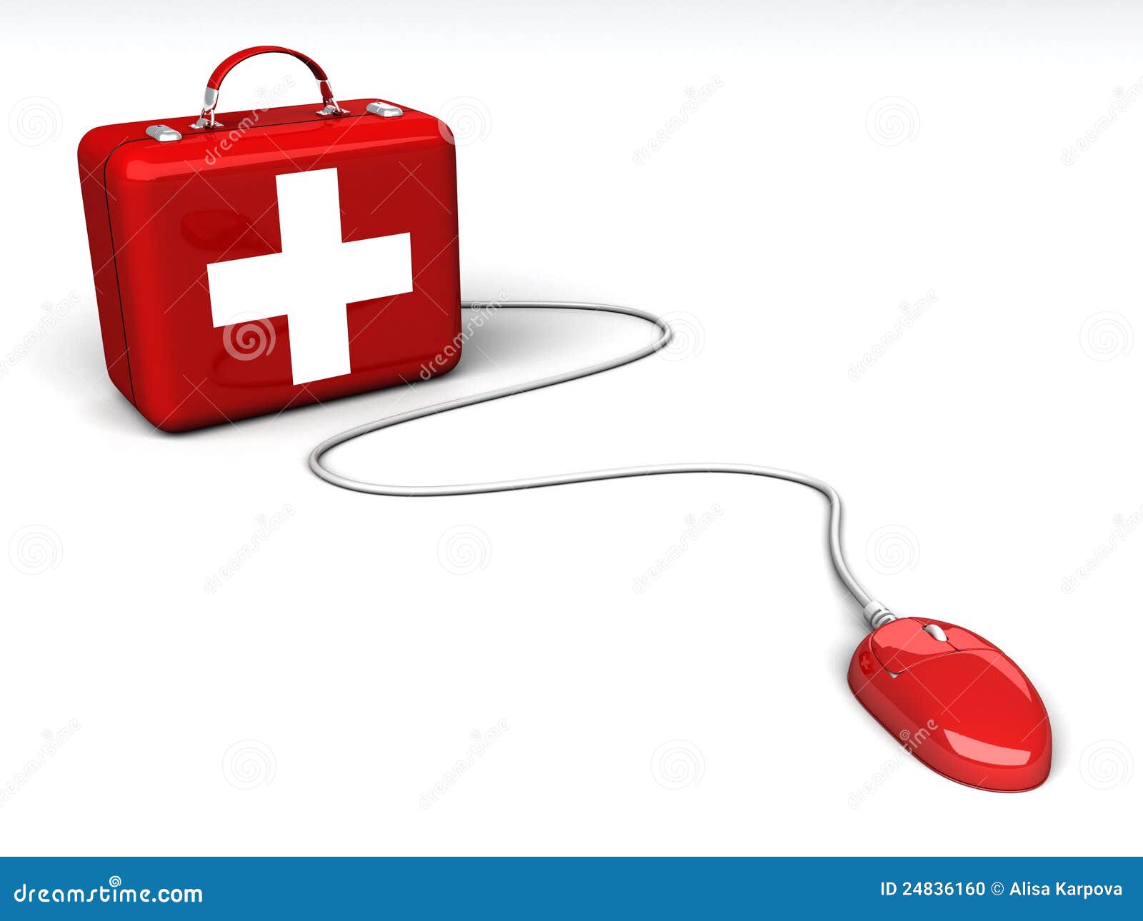 Medical Box with Cross Connected To Computer Mouse Stock Illustration ...