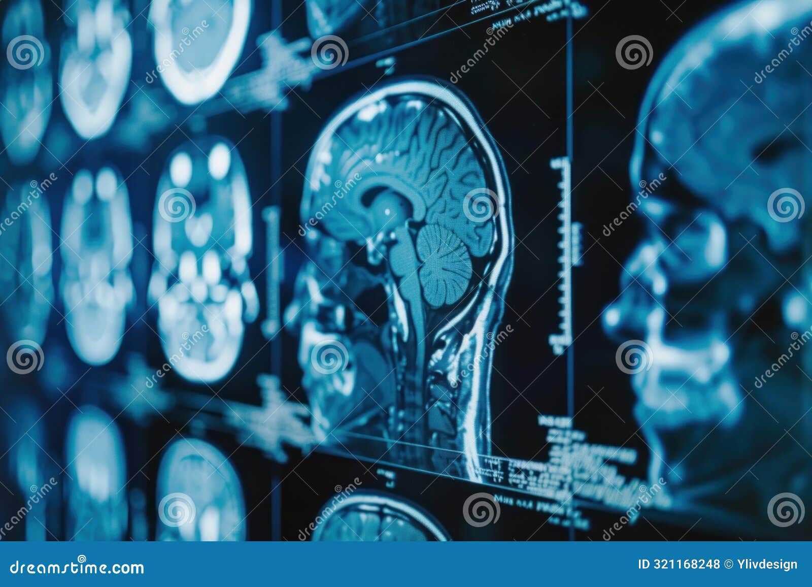 Medical Brain Mri Scans Display Stock Photo - Image of technology ...
